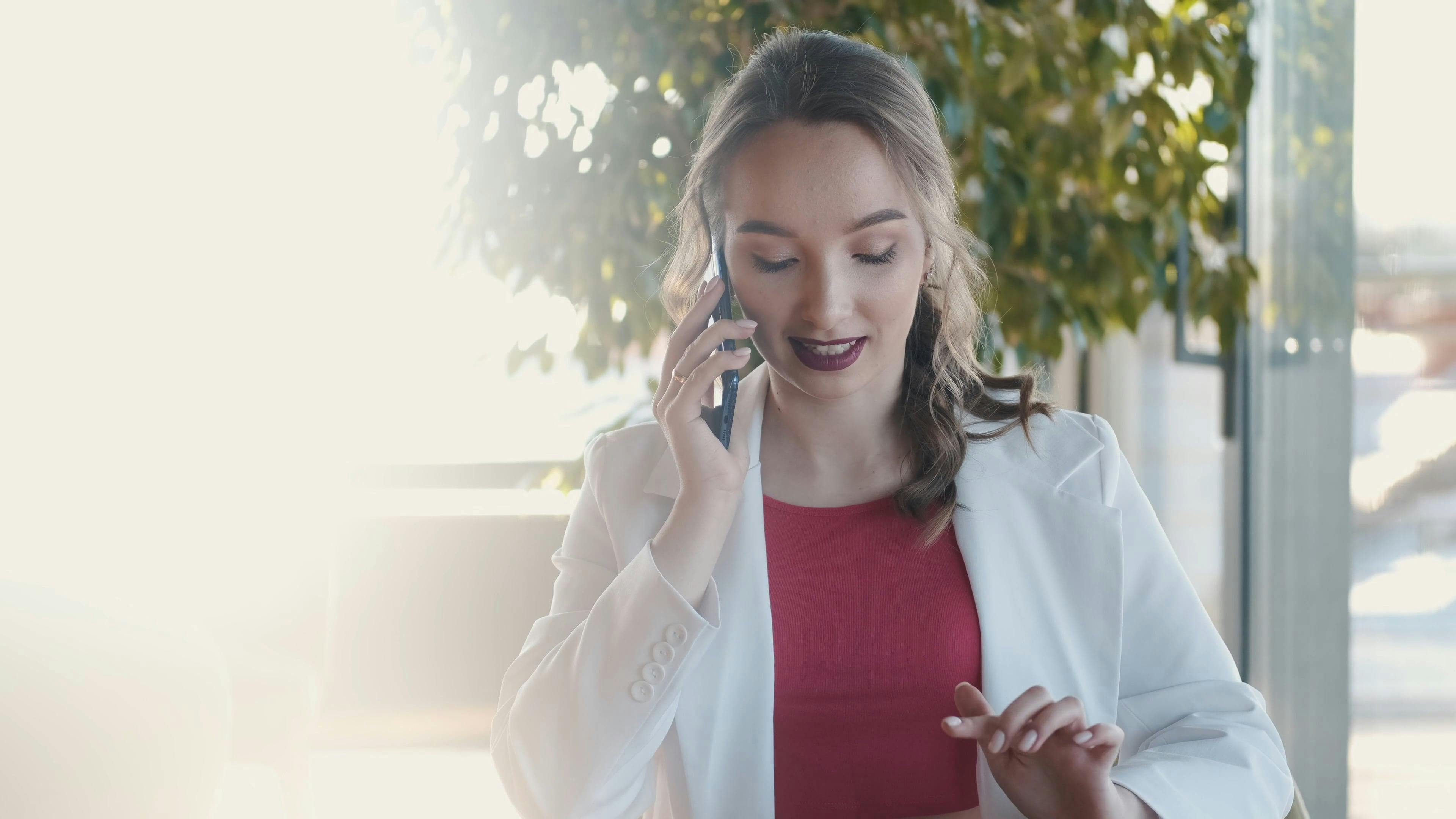 Woman Having A Conversation Over The Phone Free Stock Video Footage ...