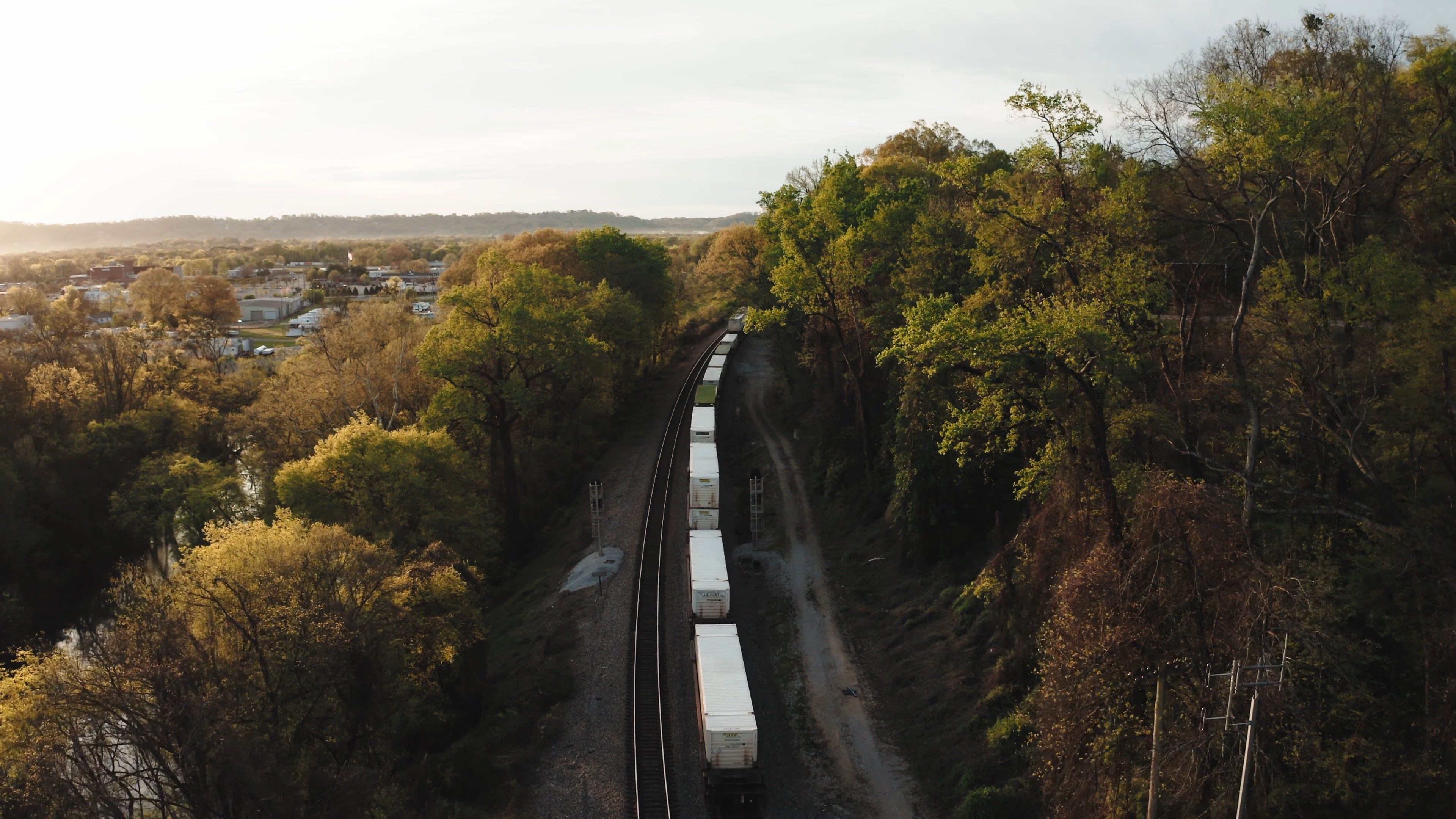 Drone Footage of a Freight Train · Free Stock Video