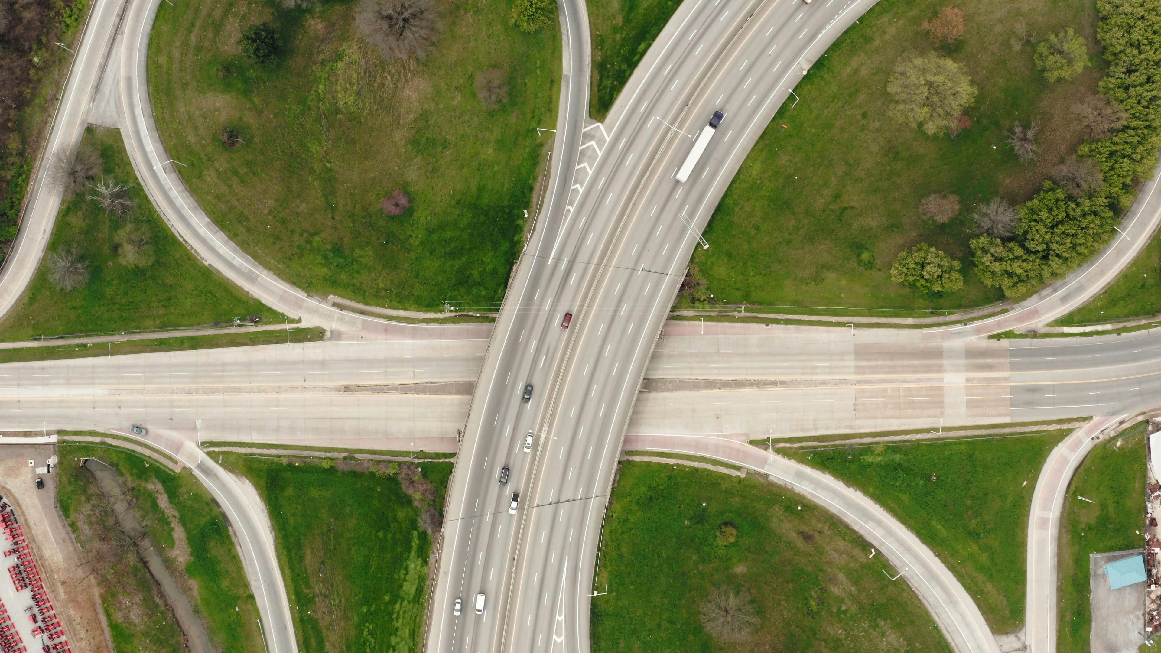 Drone Footage Of Multi Lane Highways And Flyovers · Free Stock Video