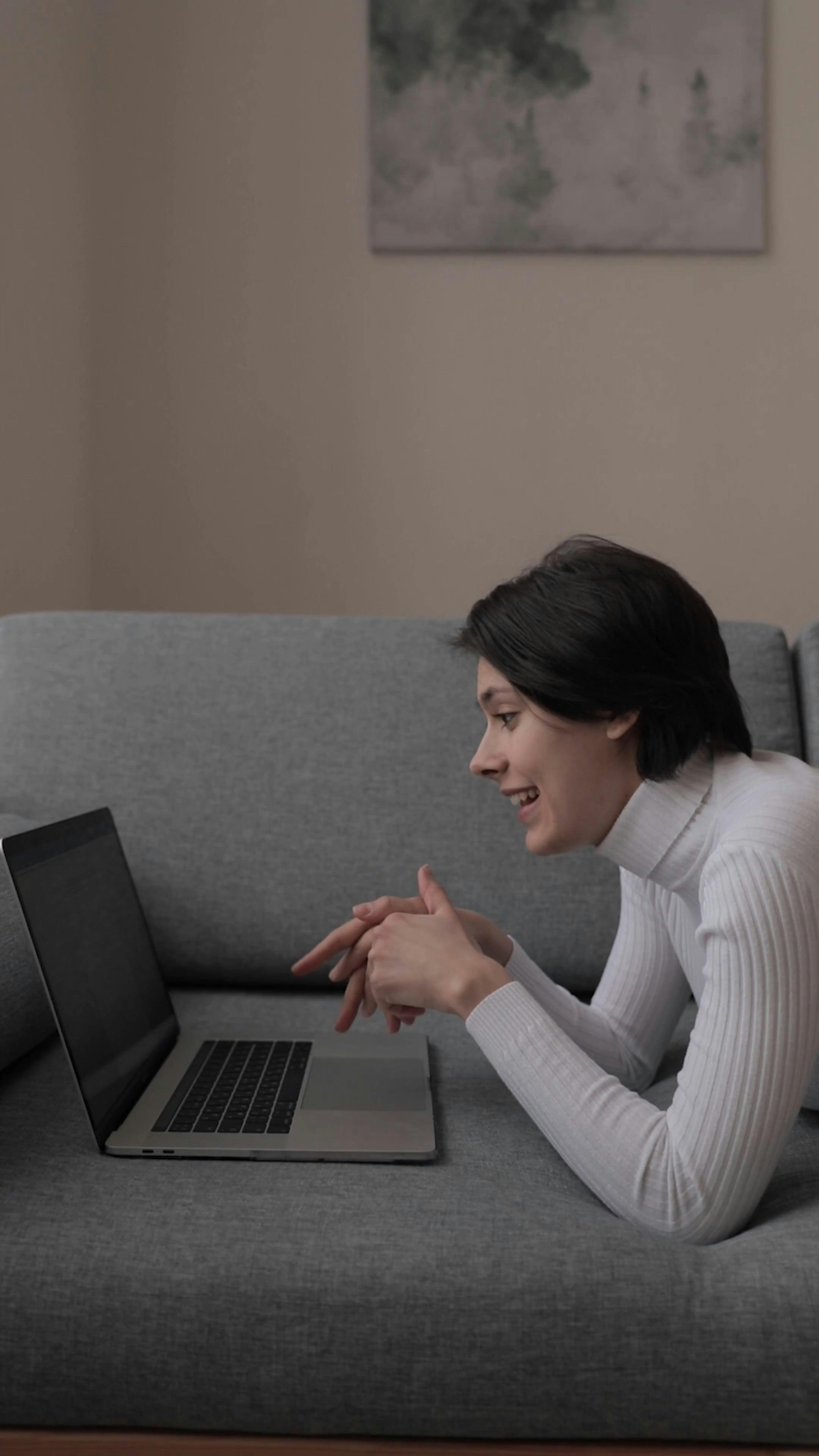 Woman Having A Video Chat On Her Laptop · Free Stock Video