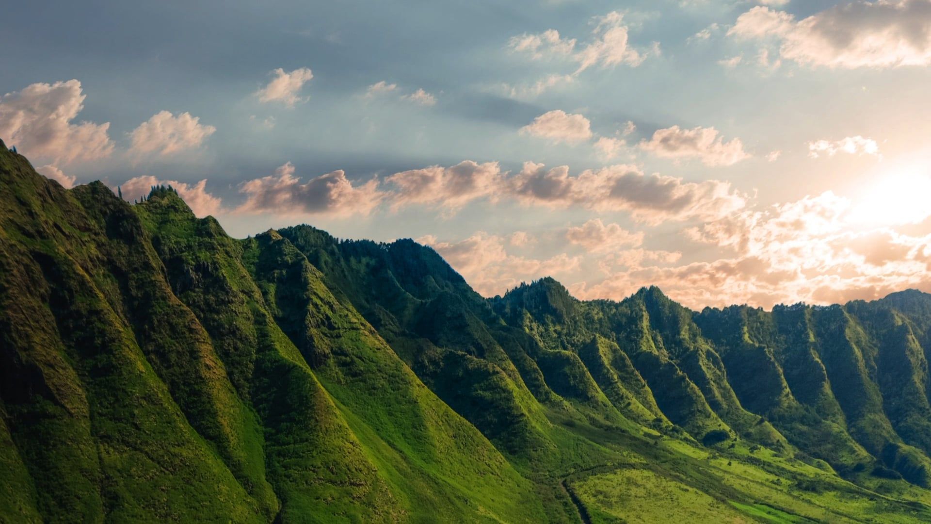 Mountain Slopes Covered In Green Vegetation Free Stock Video Footage ...