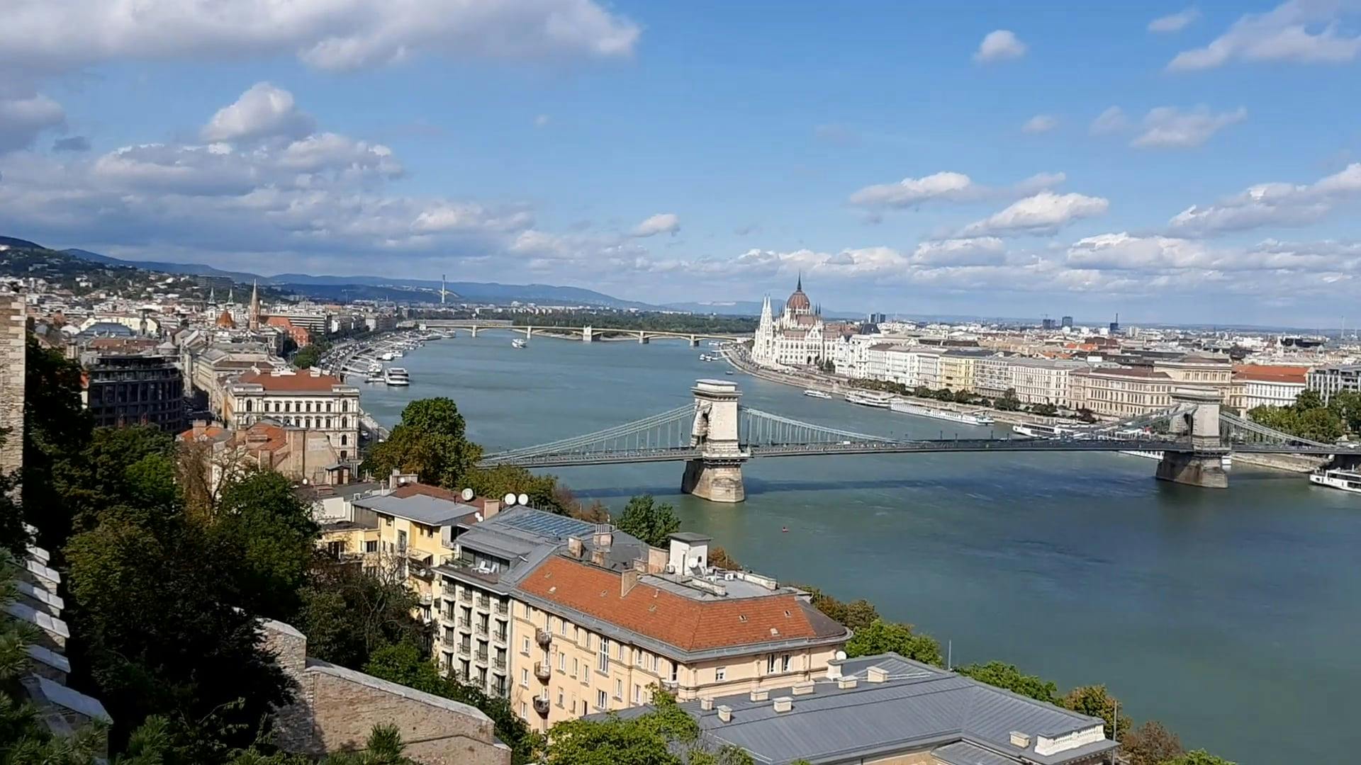 Cityscape View Along Danube River Free Stock Video Footage, Royalty ...