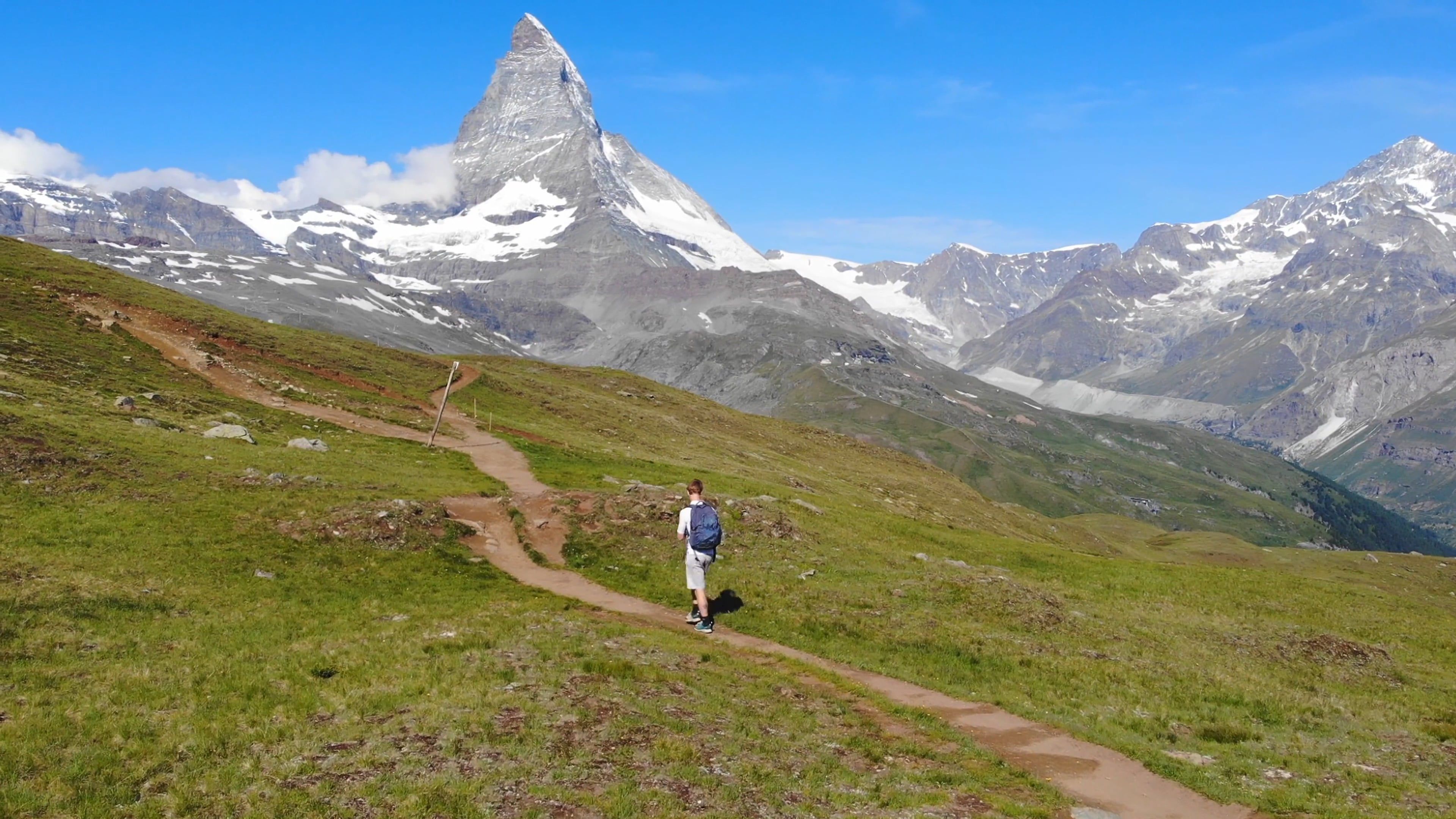 A Man Hiking in the Mountain Free Stock Video Footage, Royalty-Free 4K ...