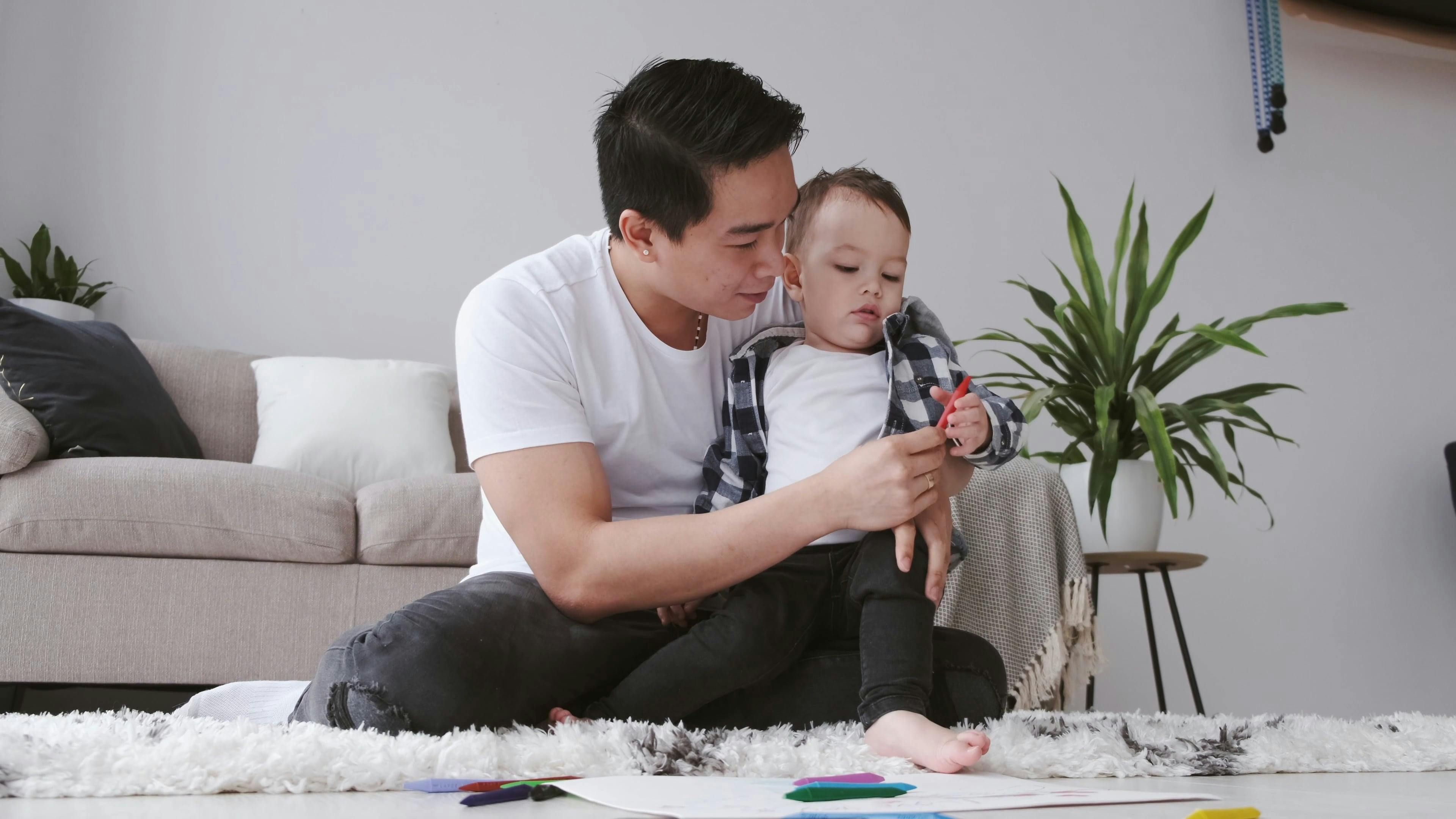 Father Giving Crayons to his Son Free Stock Video Footage, Royalty-Free ...