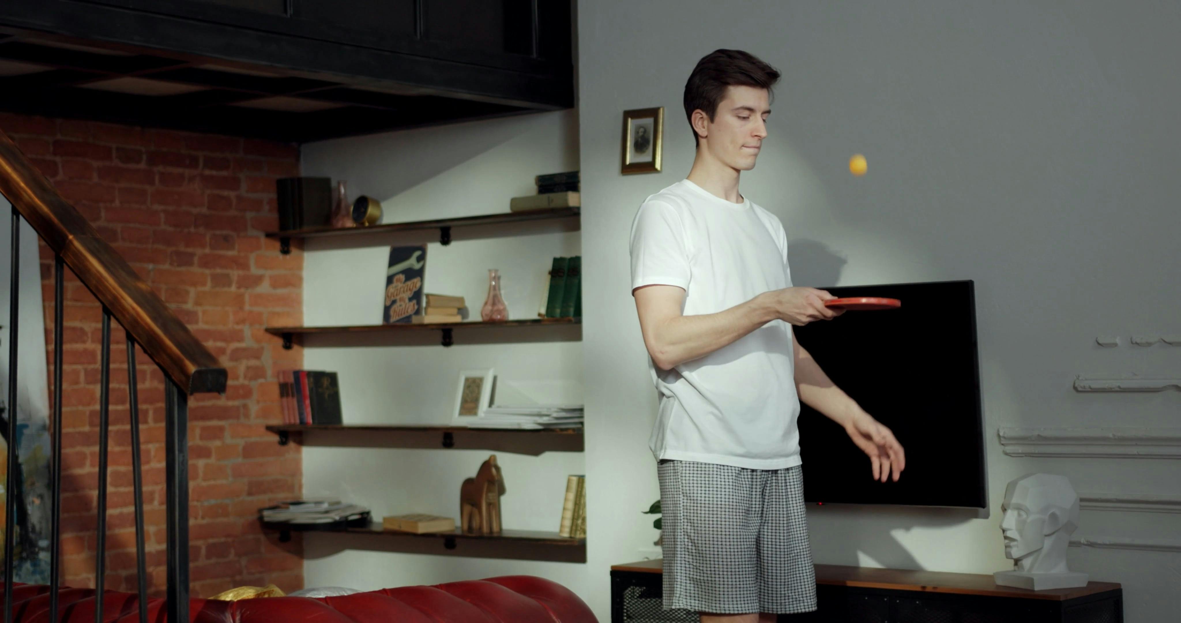 A Man Playing Ping Pong Alone Free Stock Video Footage, Royalty-Free 4K ...