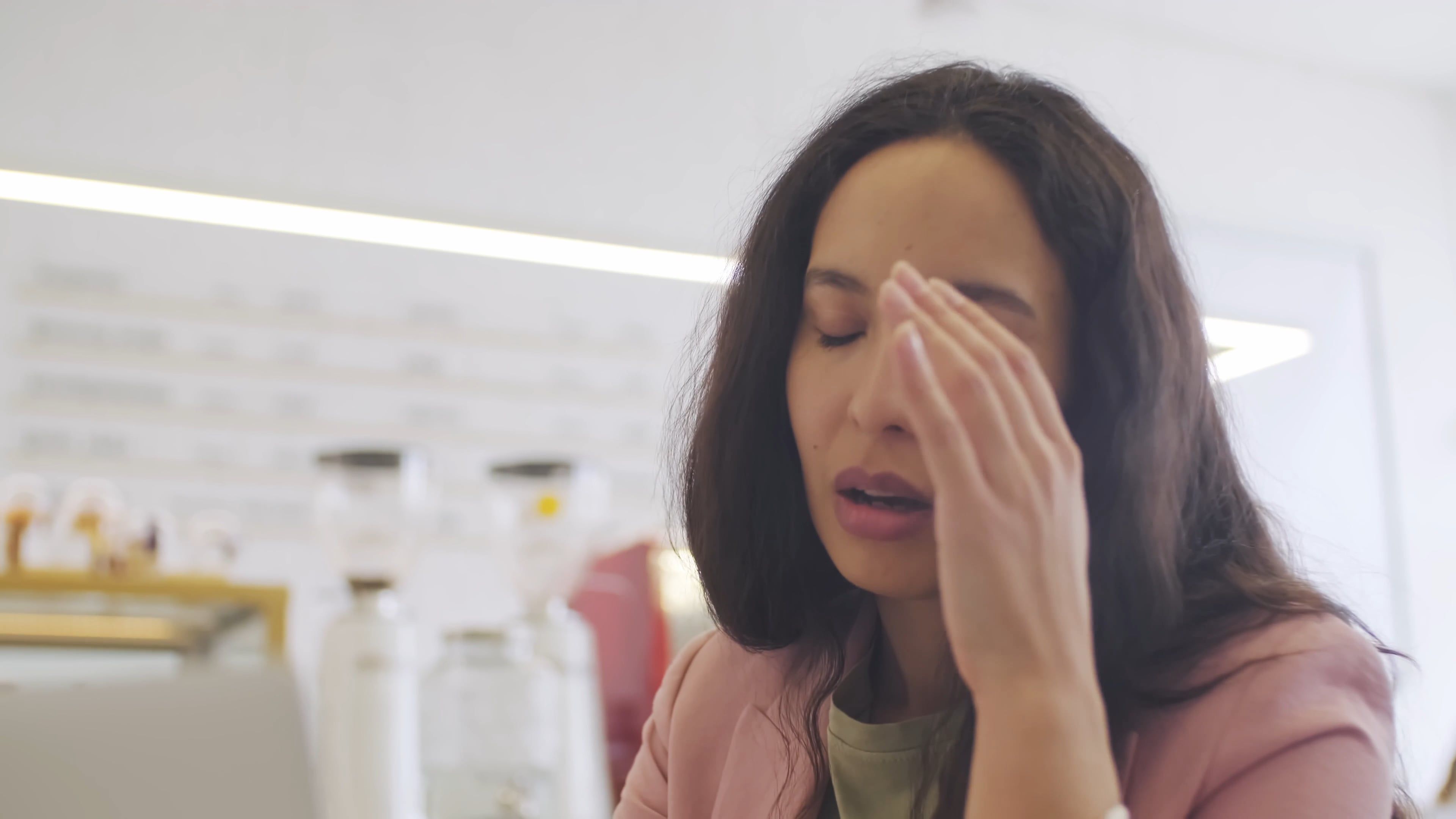 Close-Up Shot of A Woman Coughing · Free Stock Video