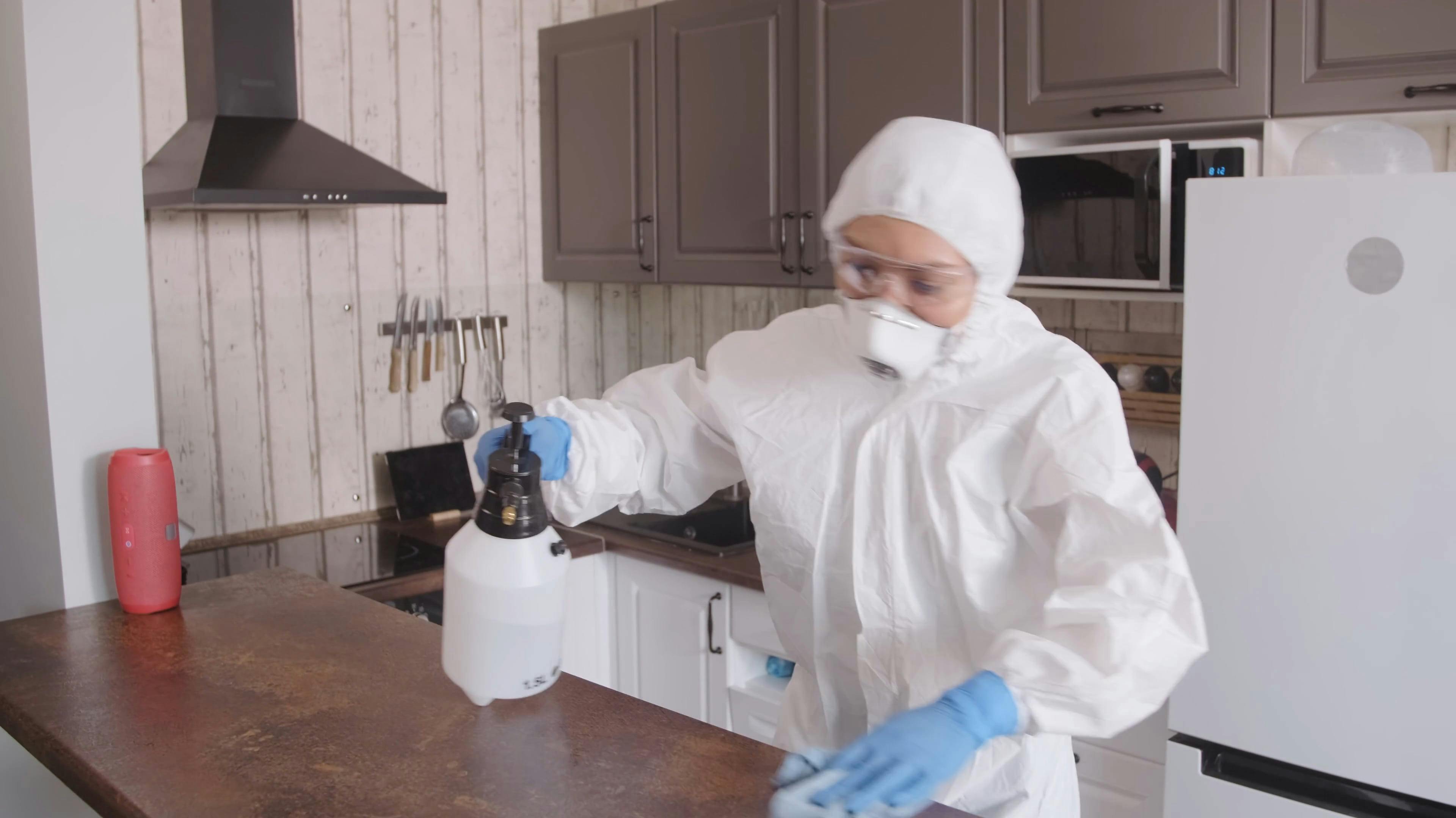 A Woman Dancing while Cleaning the Counter Top Free Stock Video Footage ...