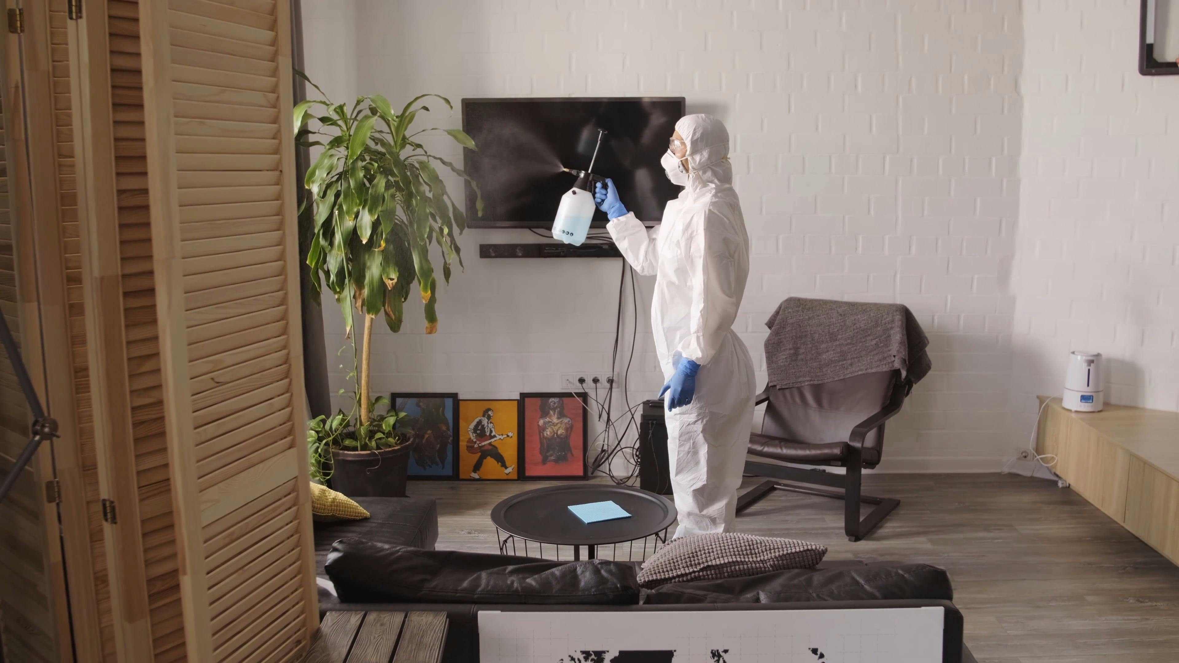 A Person Disinfecting the Living Room Free Stock Video Footage, Royalty ...