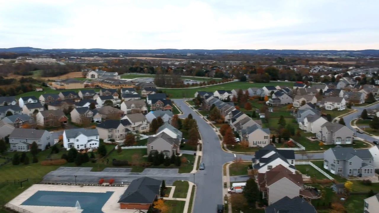 A Drone Video Over a Subdivision Housing Area Free Stock Video Footage ...