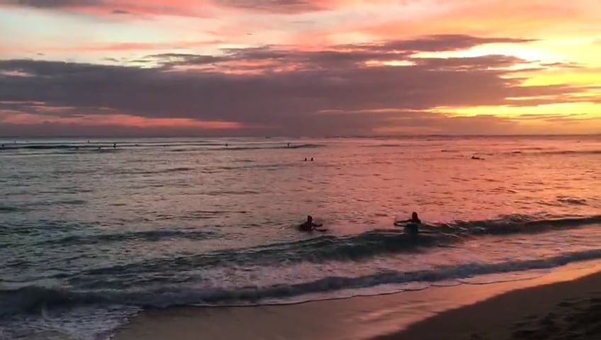 People Swimming at the Beach During Sunset Free Stock Video Footage ...