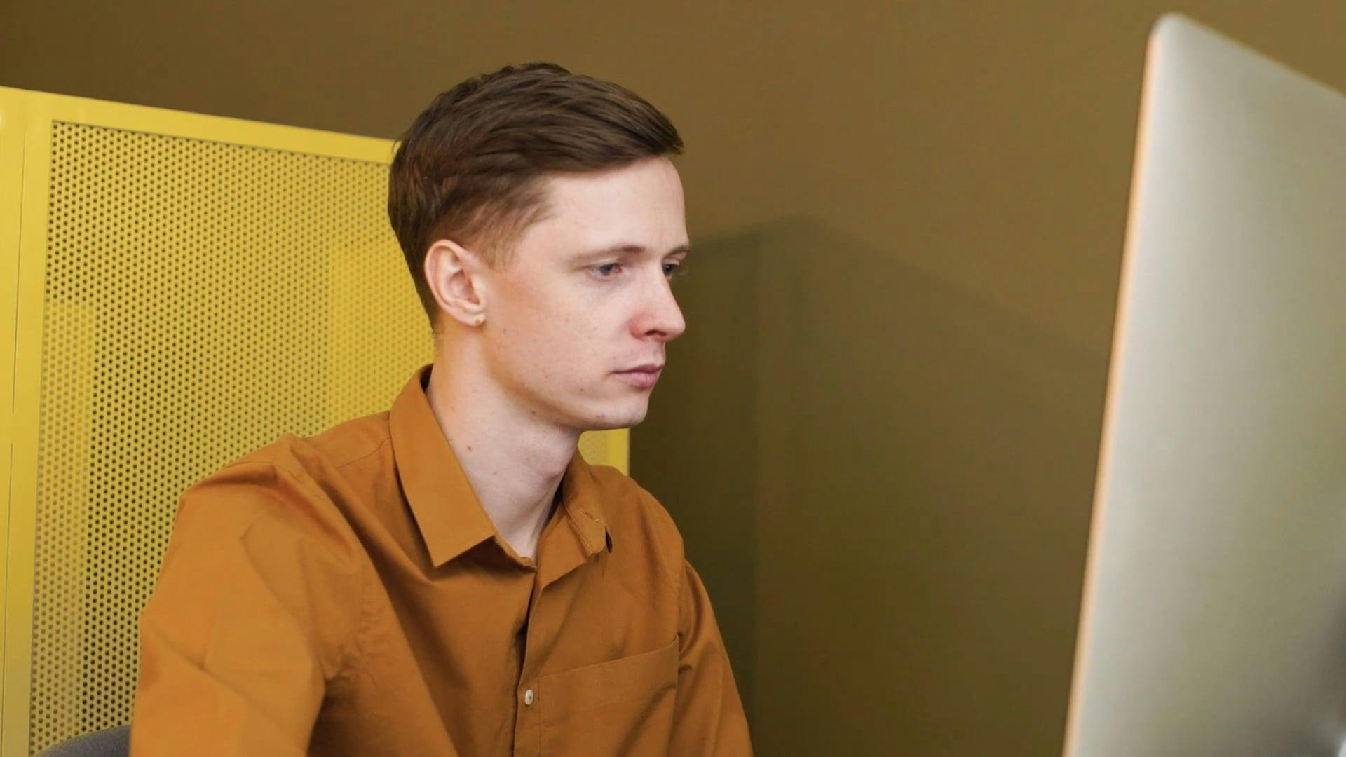 A Man Sneezes While Using the Computer Free Stock Video Footage ...