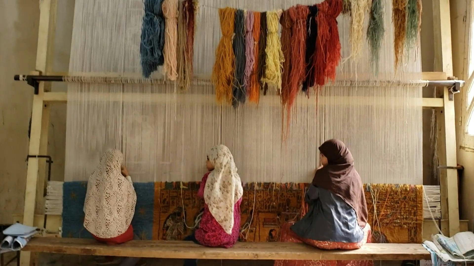 Women Weaving Textile by Hand · Free Stock Video
