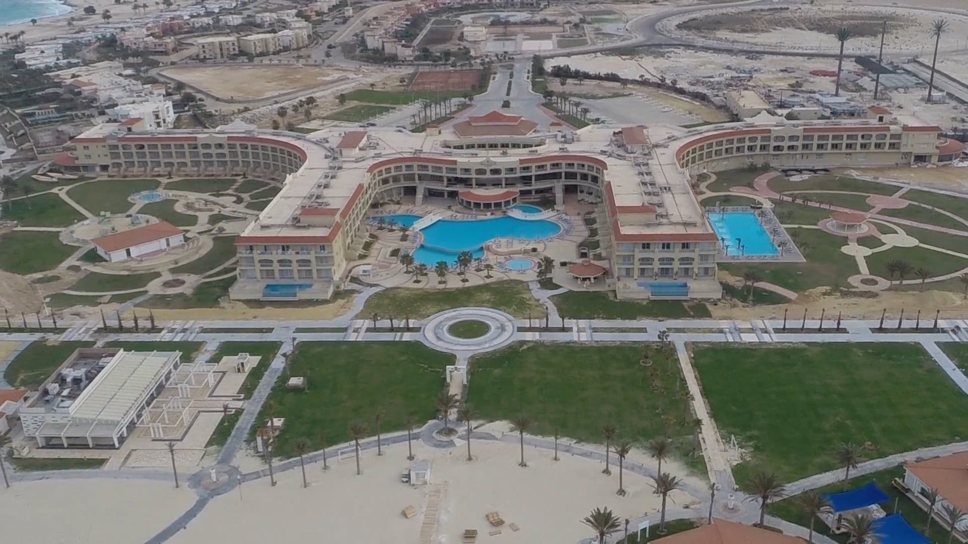 Aerial View Of A Hotels And Resort Property · Free Stock Video