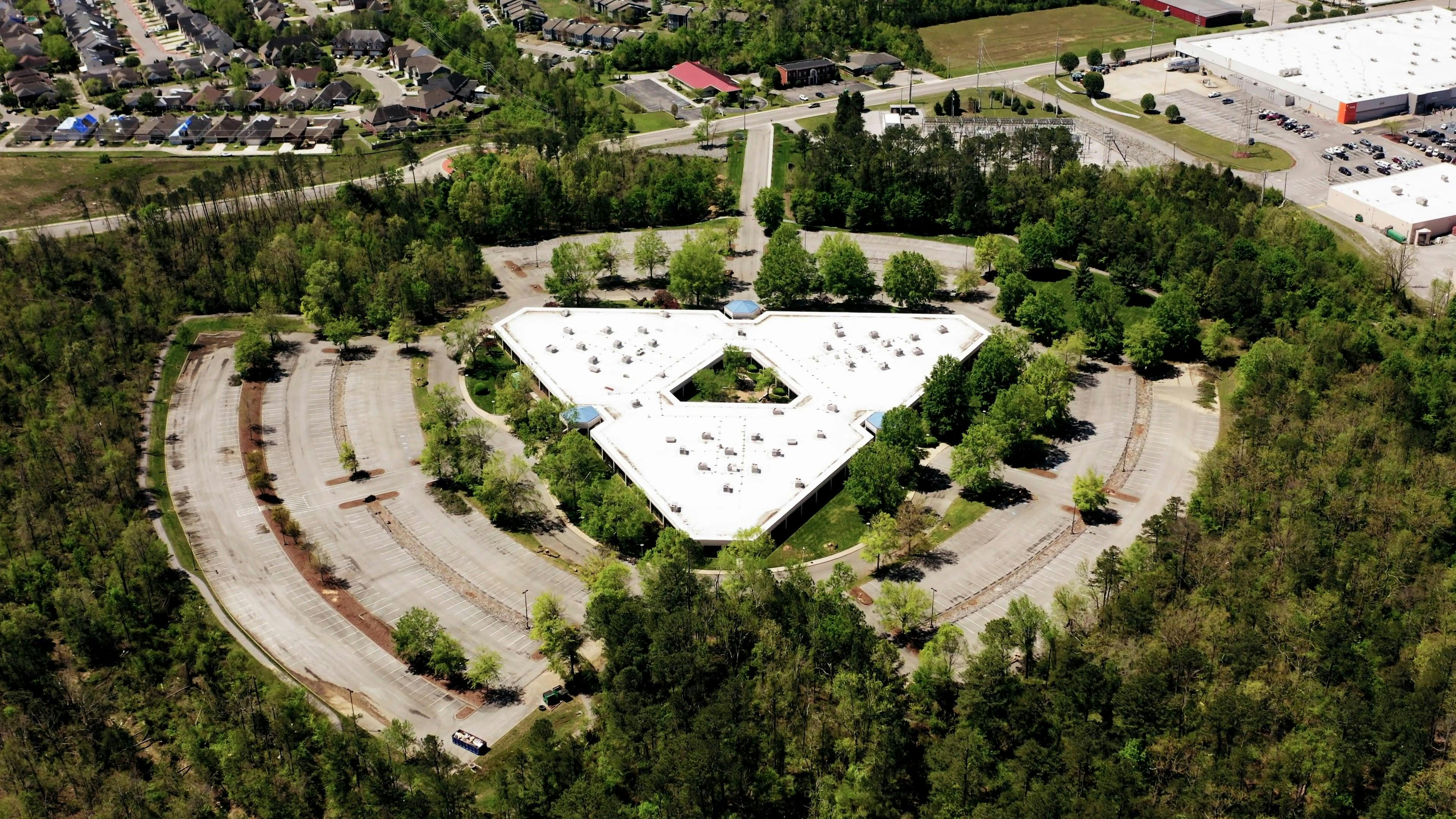 Aerial View Of A Triangle Shaped Building Free Stock Video Footage ...