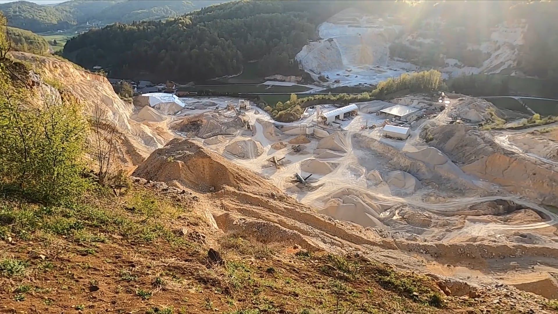 Aerial View of Scenic Quarry Landscape in Summer Free Stock Video ...