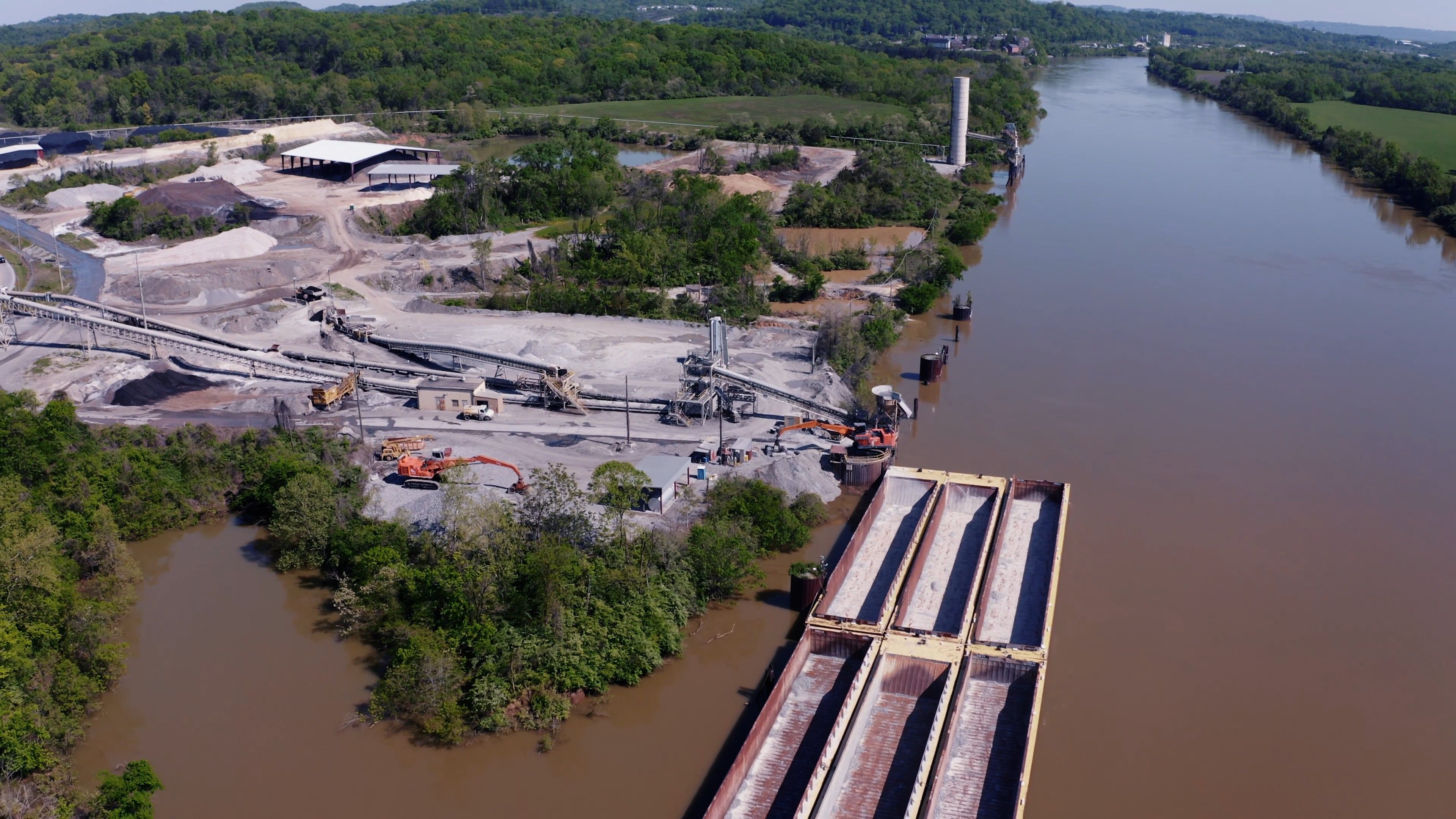 Drone Shot Around a Cement Manufacturing Plant Free Stock Video Footage ...