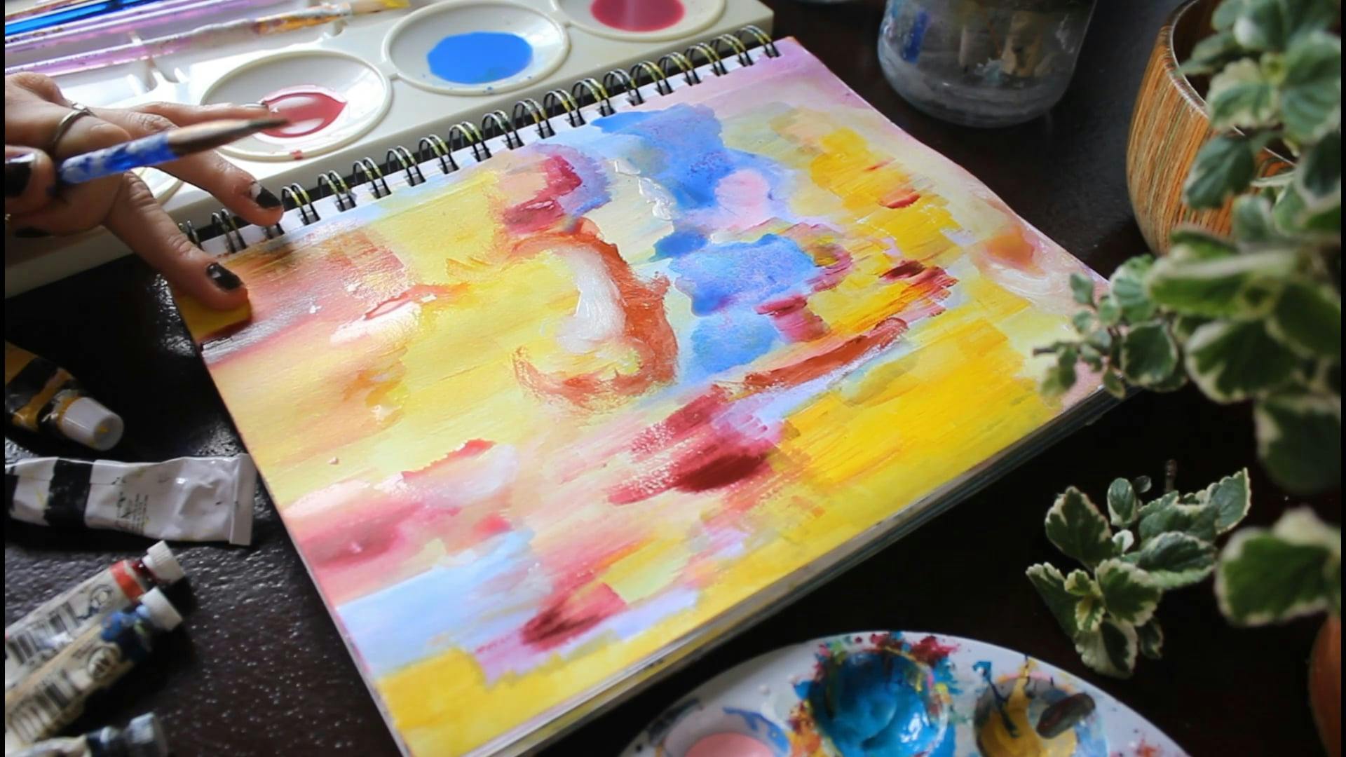 Person Doing An Abstract Painting Free Stock Video Footage, Royalty ...