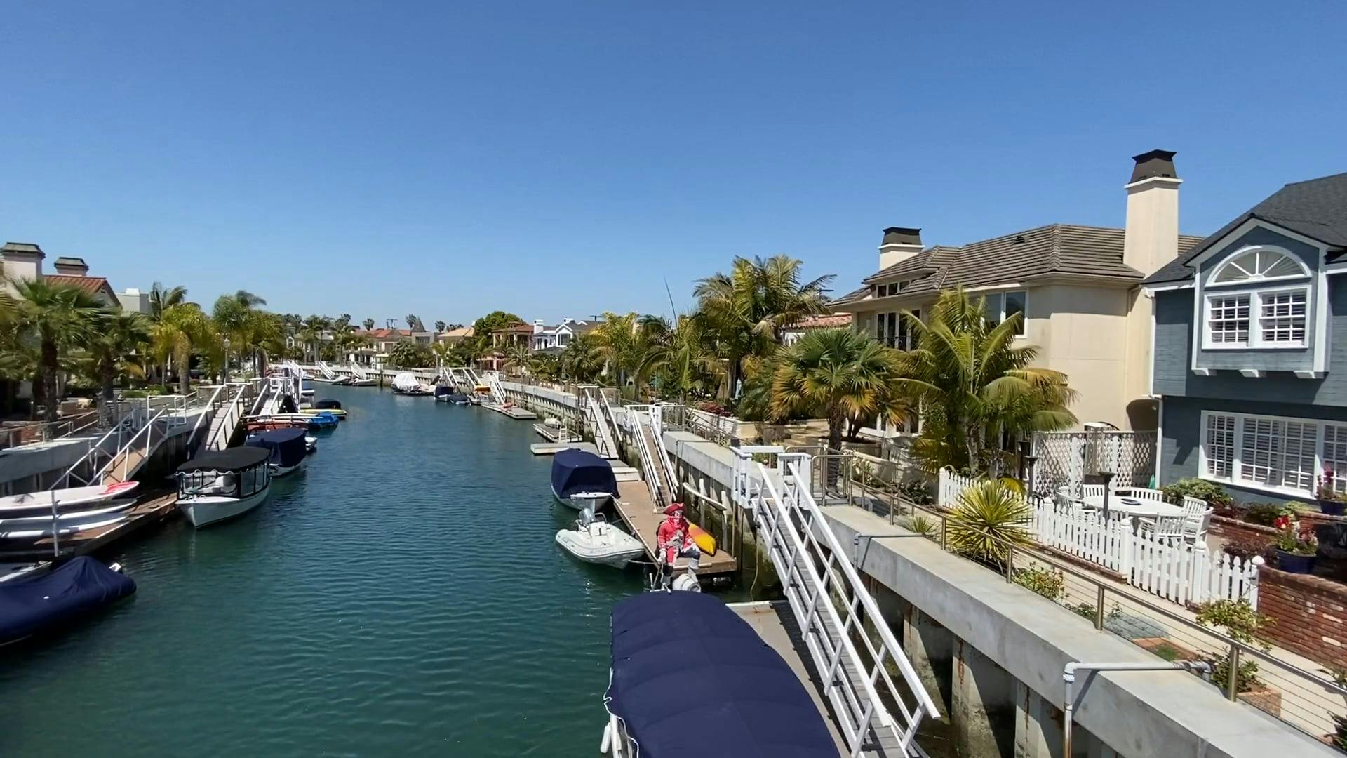 Houses Along The Naples Canal In California Free Stock Video Footage ...