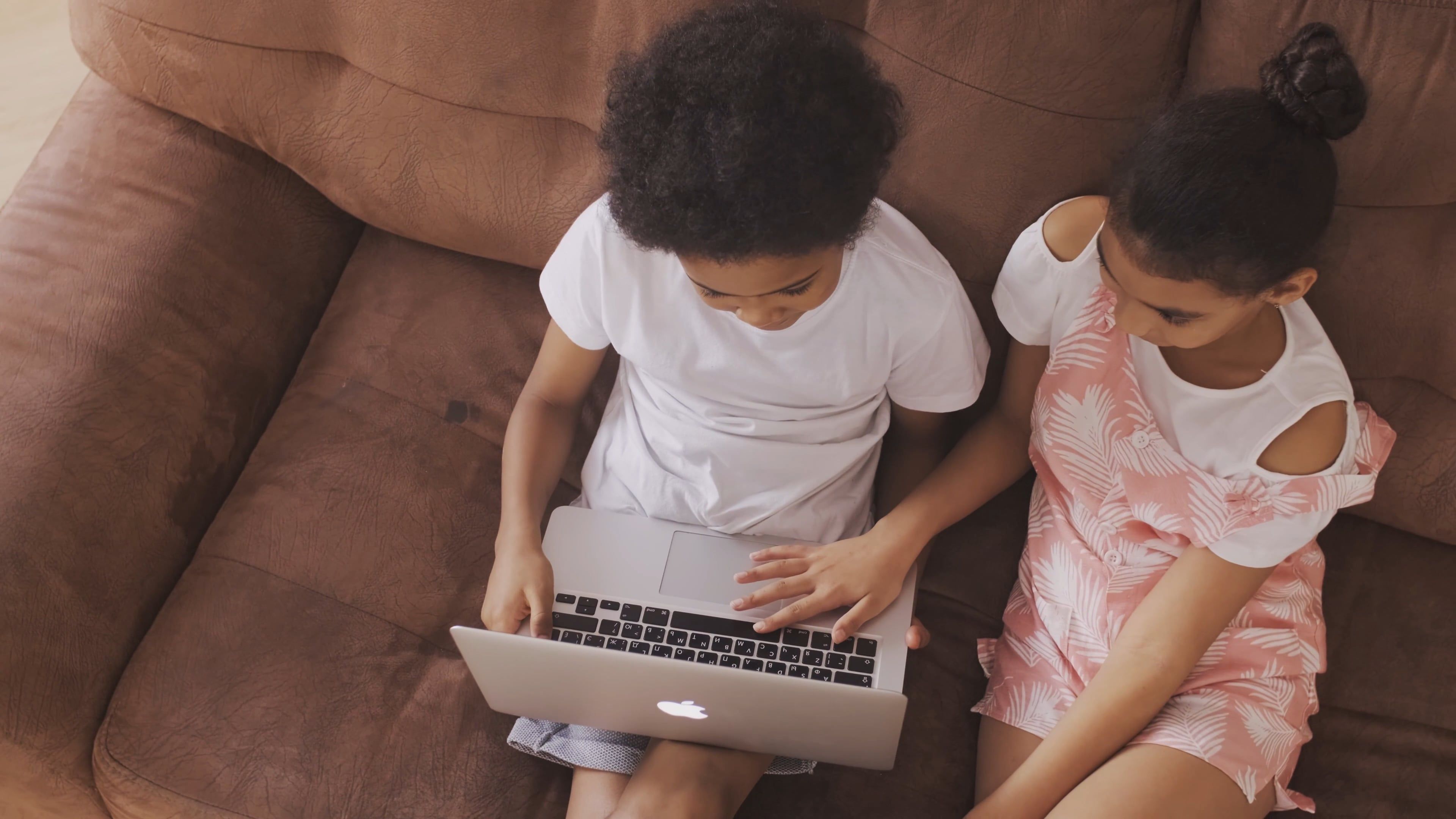 Kids Using a Laptop at Home · Free Stock Video