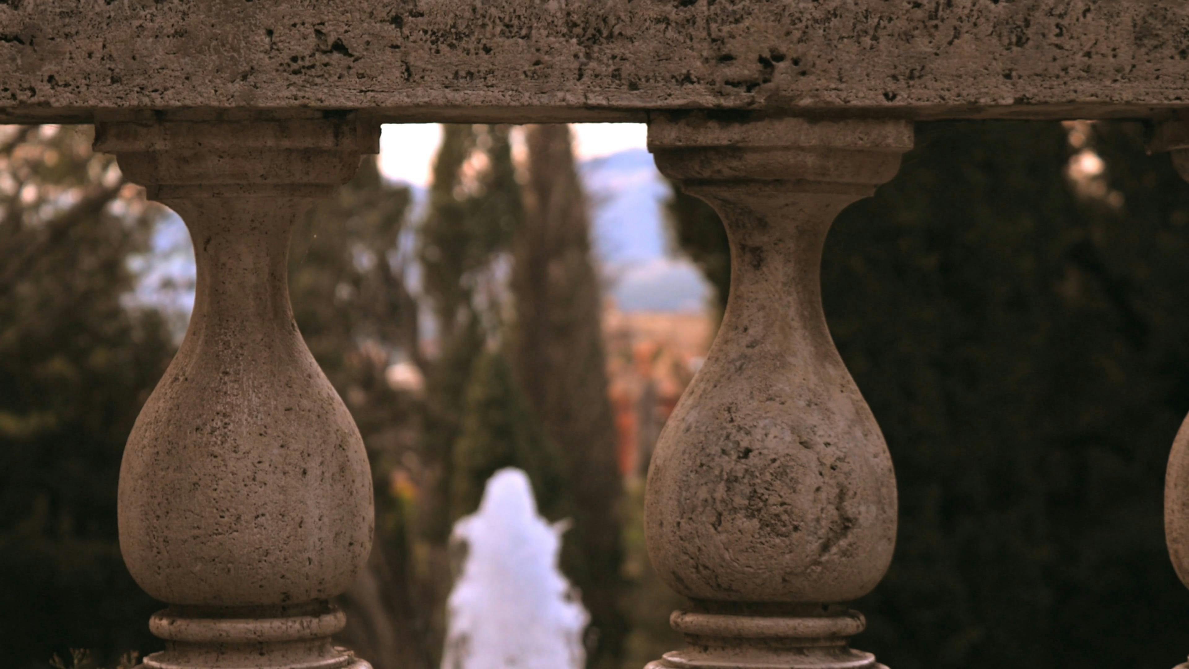 A Close-up Shot of a Balcony Stone Bannister · Free Stock Video