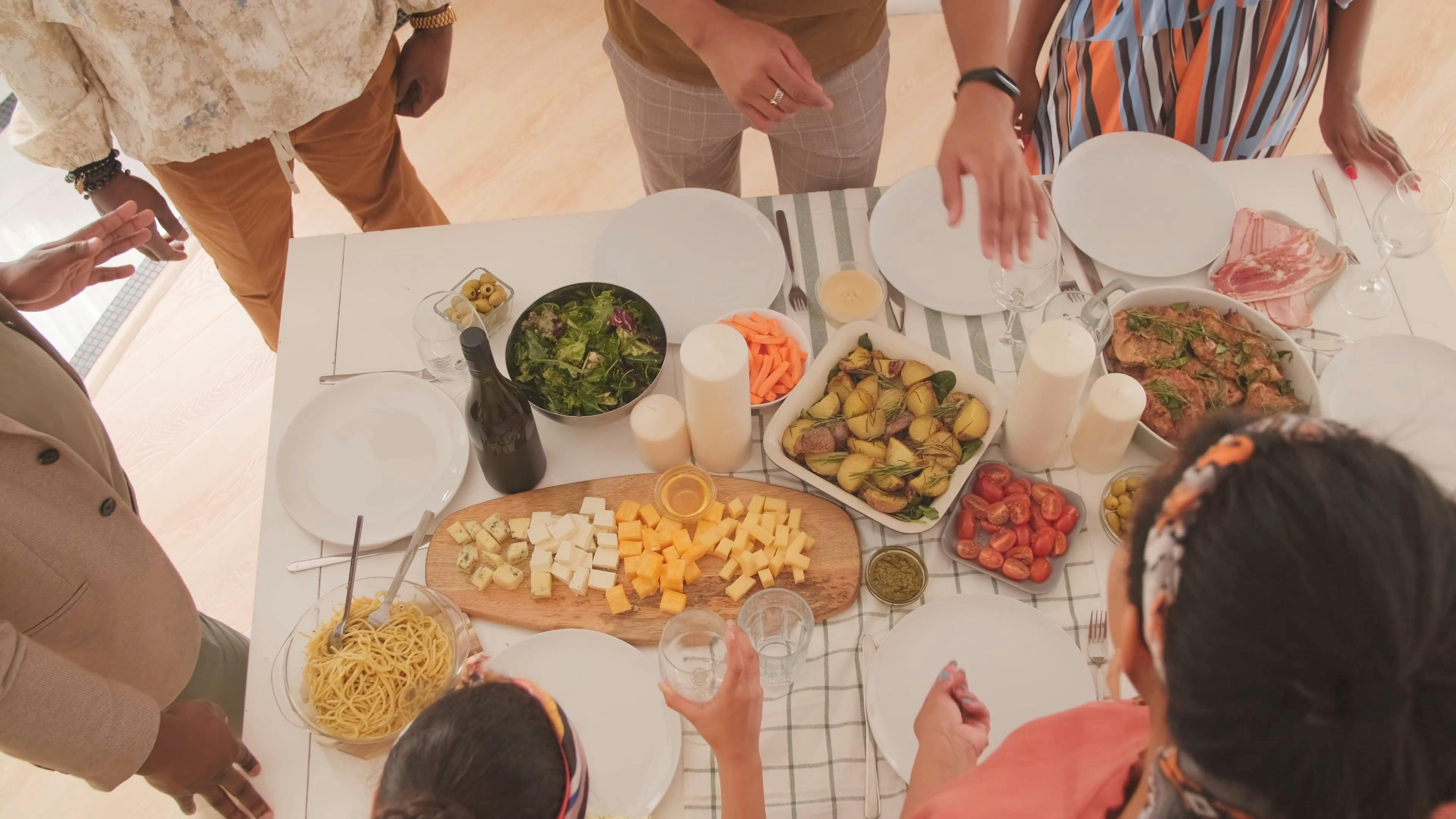 A Family Gathering In The Dining Table To Eat Together Free Stock Video ...