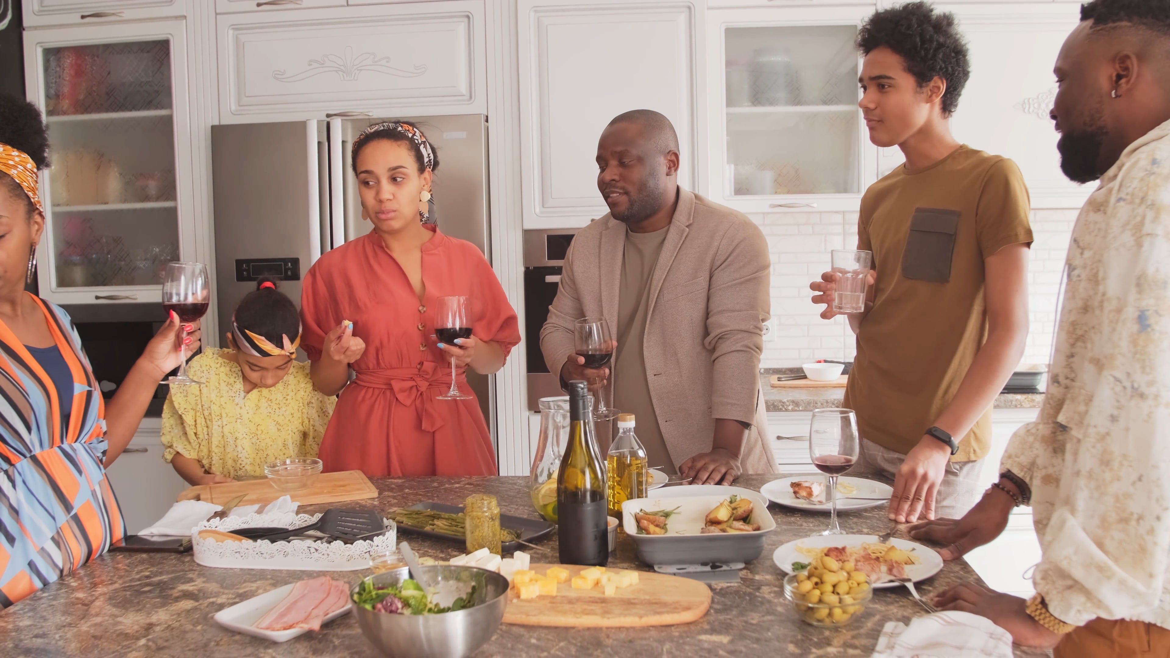 A Family Gathering In The Dining Table To Eat Together Free Stock Video ...