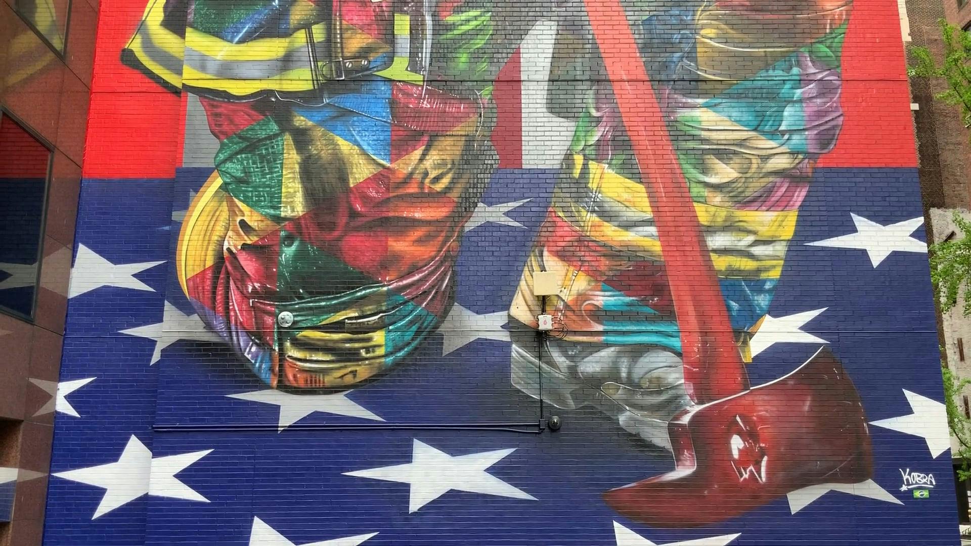 A Mural Painting Of Elvis Presley Calling For Peace Free Stock Video ...