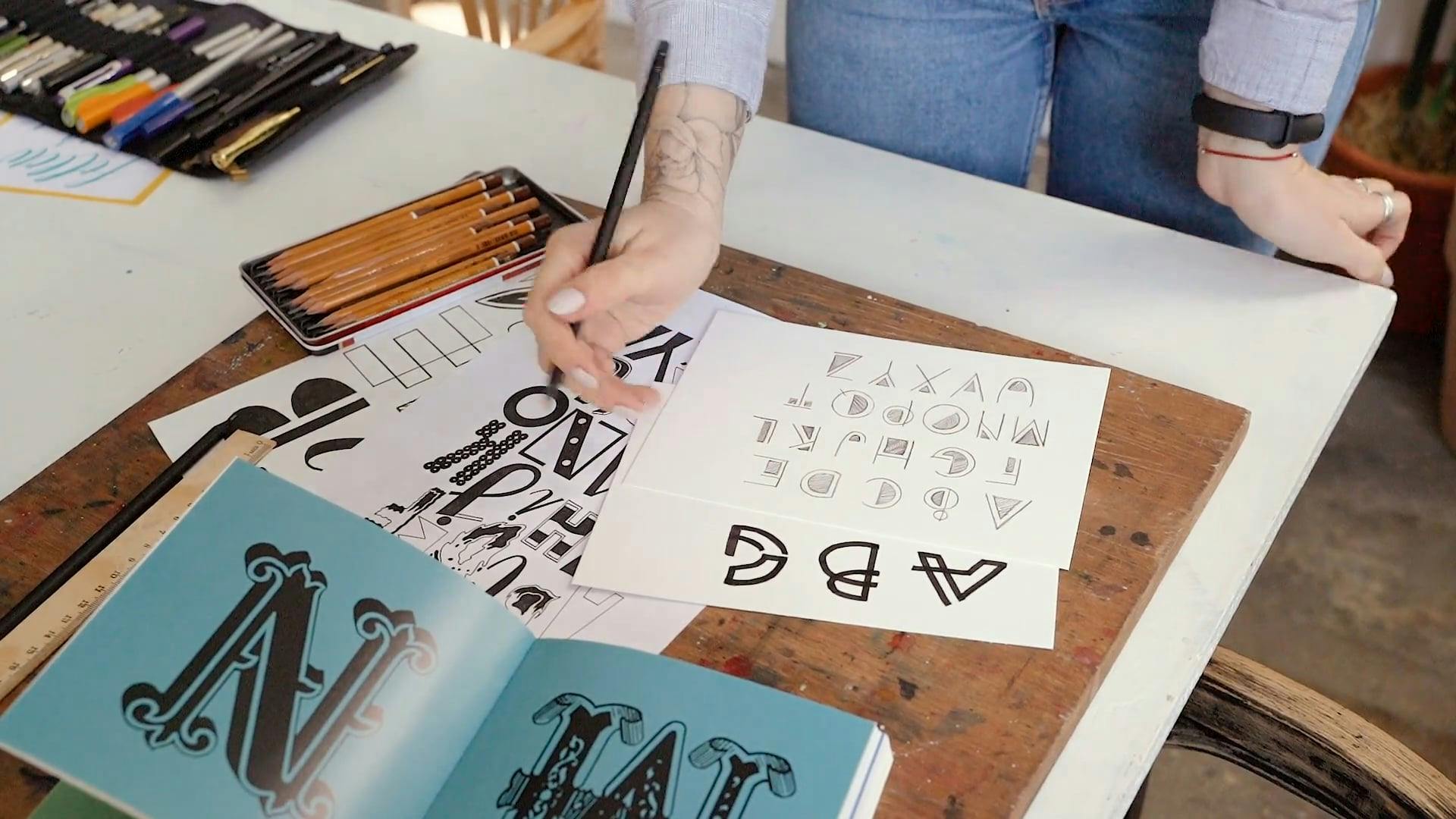 A Close Up Shot of a Woman Doing Calligraphy Free Stock Video Footage ...