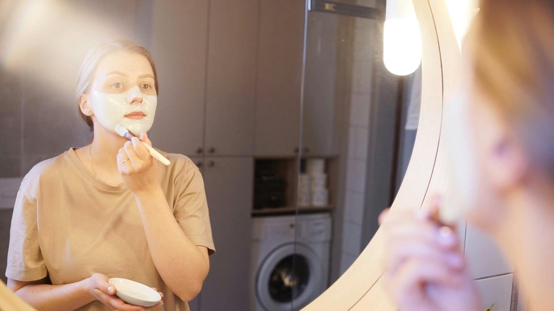A Woman Applying Cream On Her Face Free Stock Video Footage, Royalty ...