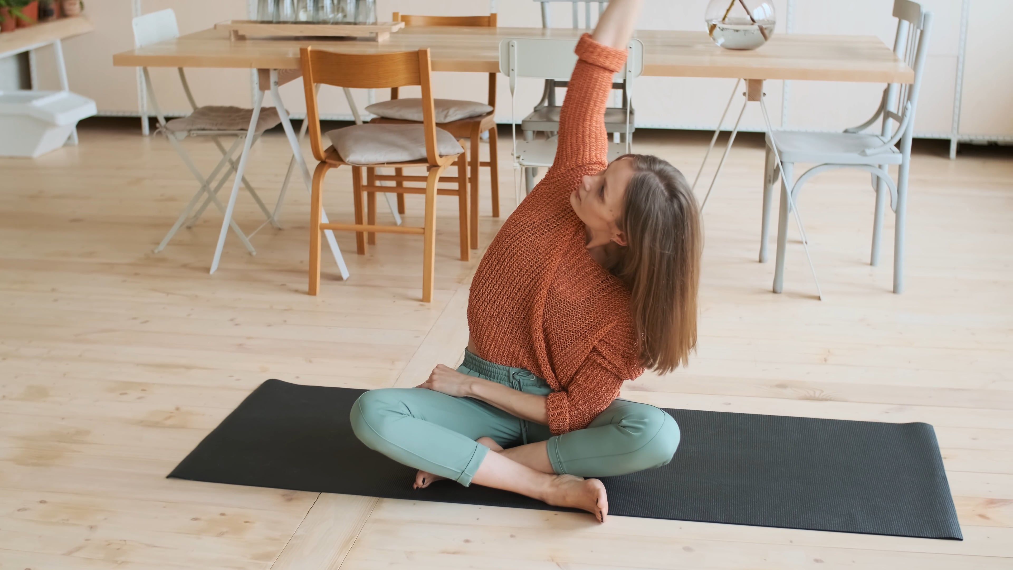 Woman Stretching · Free Stock Video