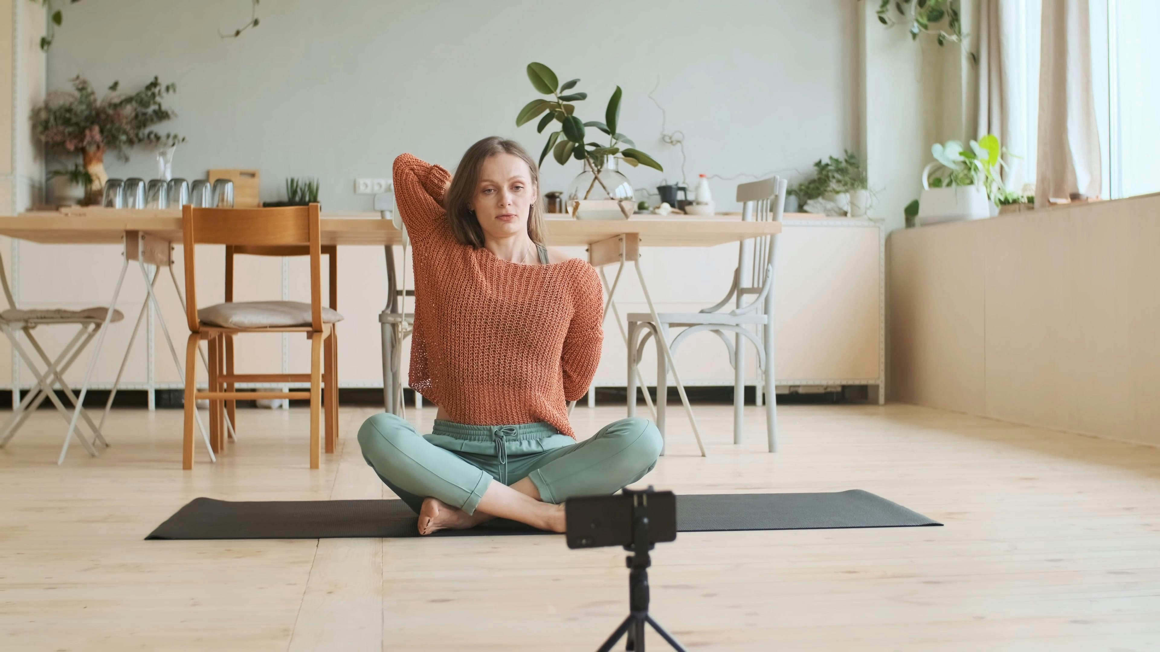 Woman Doing Yoga at Home Free Stock Video Footage, Royalty-Free 4K & HD ...