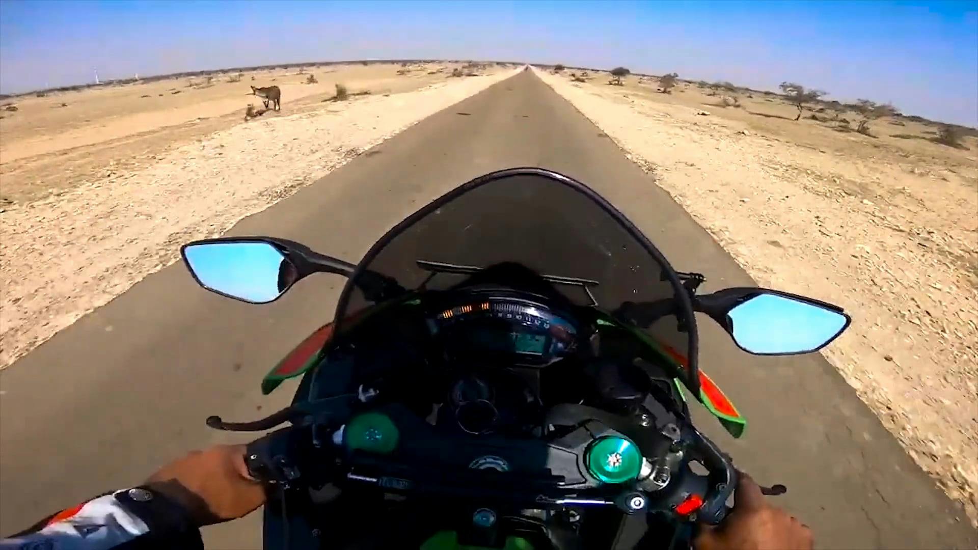 Big Bike Riders Driving Fast in the Dessert Road Free Stock Video ...