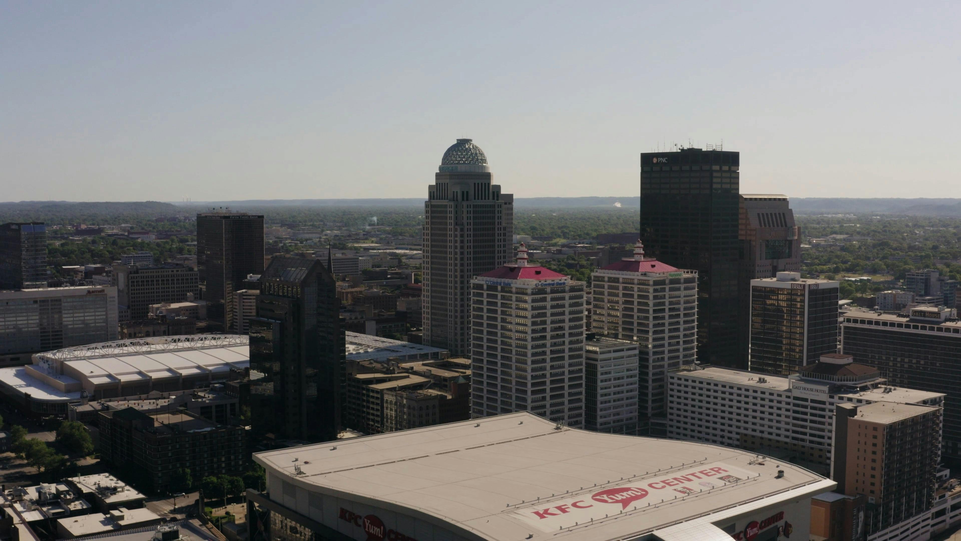 A Drone Video Over Downtown Area Free Stock Video Footage, Royalty-Free ...