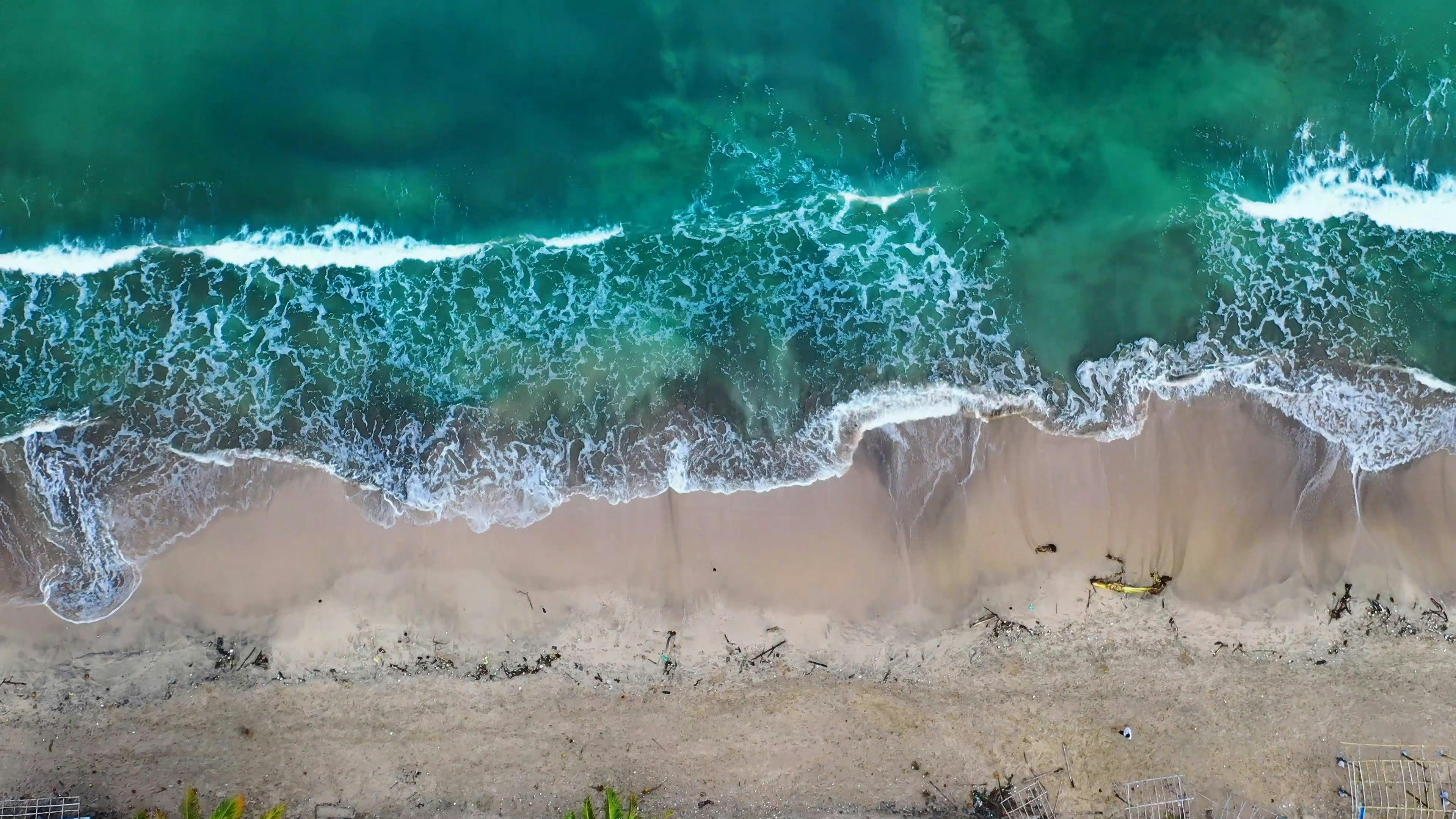 Birds-eye View Of A Beach Shoreline Free Stock Video Footage, Royalty ...