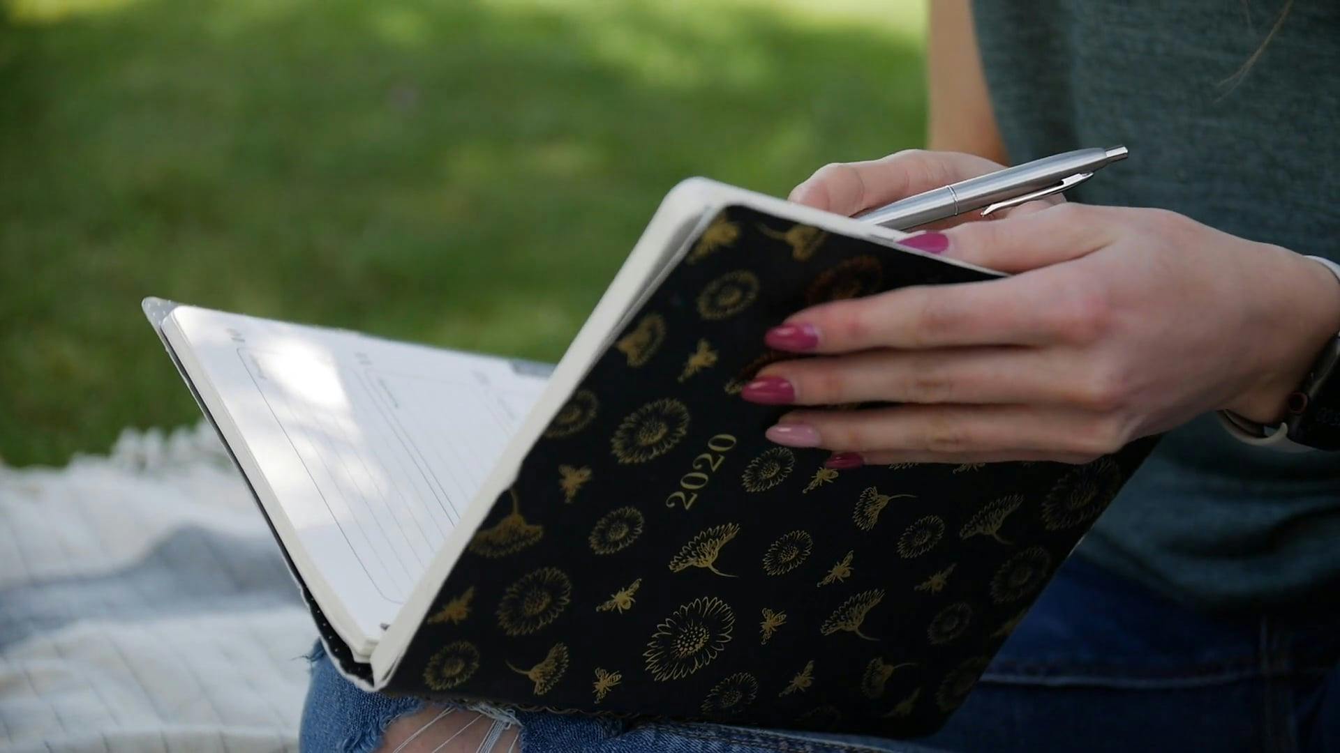 Woman Flipping the Pages of the Notebook Free Stock Video Footage ...