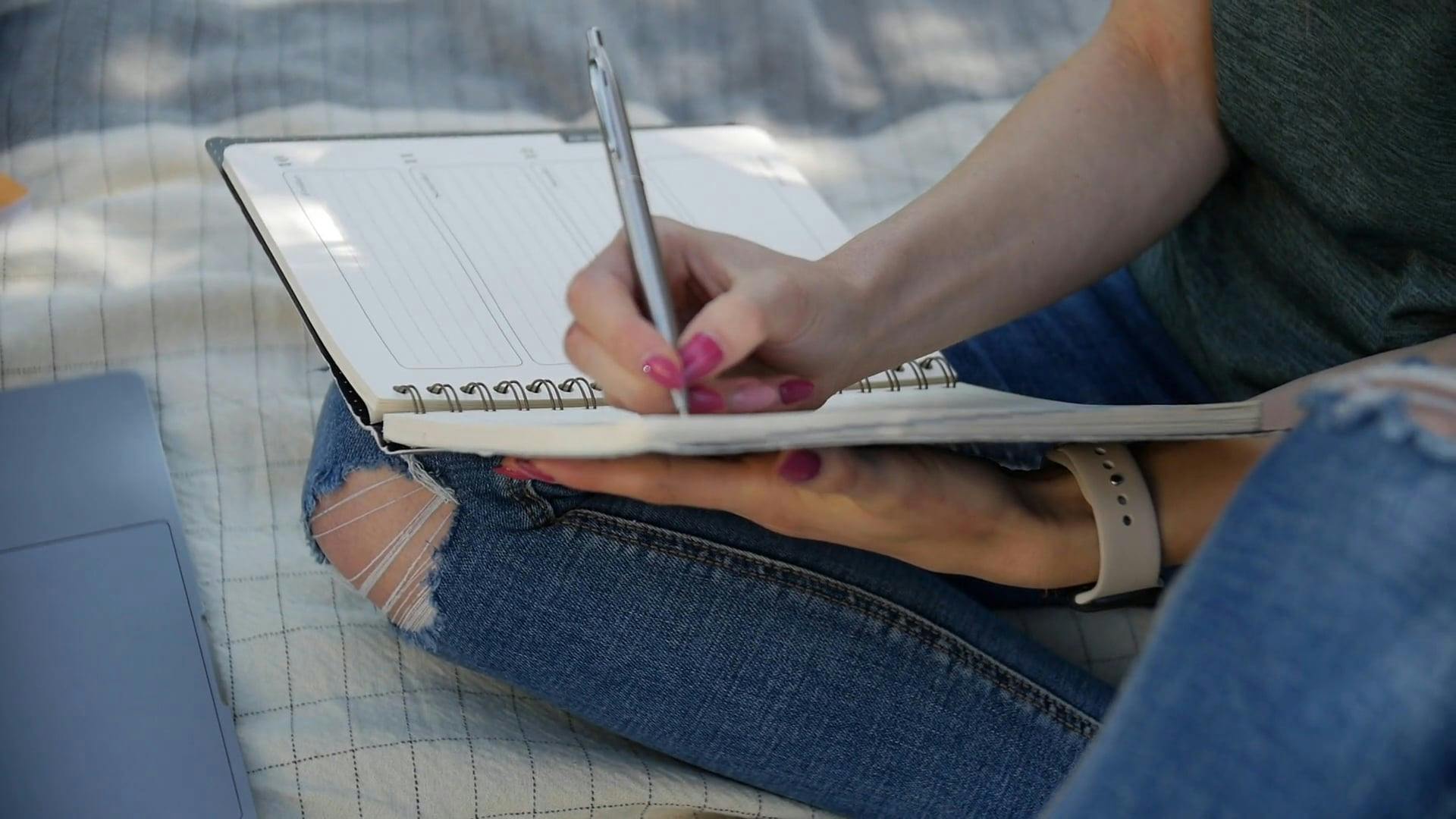 Woman Writing on the Notebook Free Stock Video Footage, Royalty-Free 4K ...