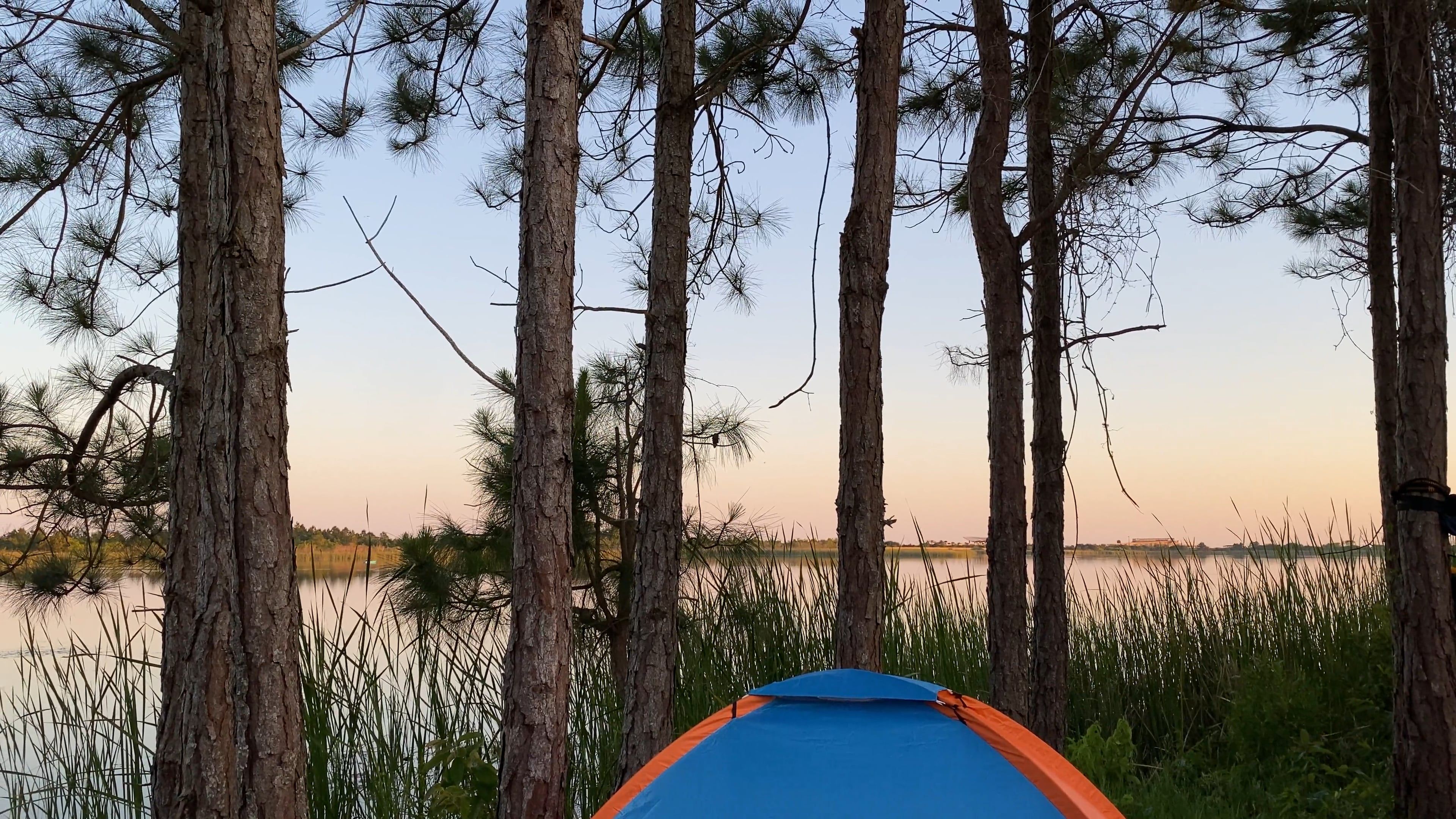 Camping Site by the Lake · Free Stock Video