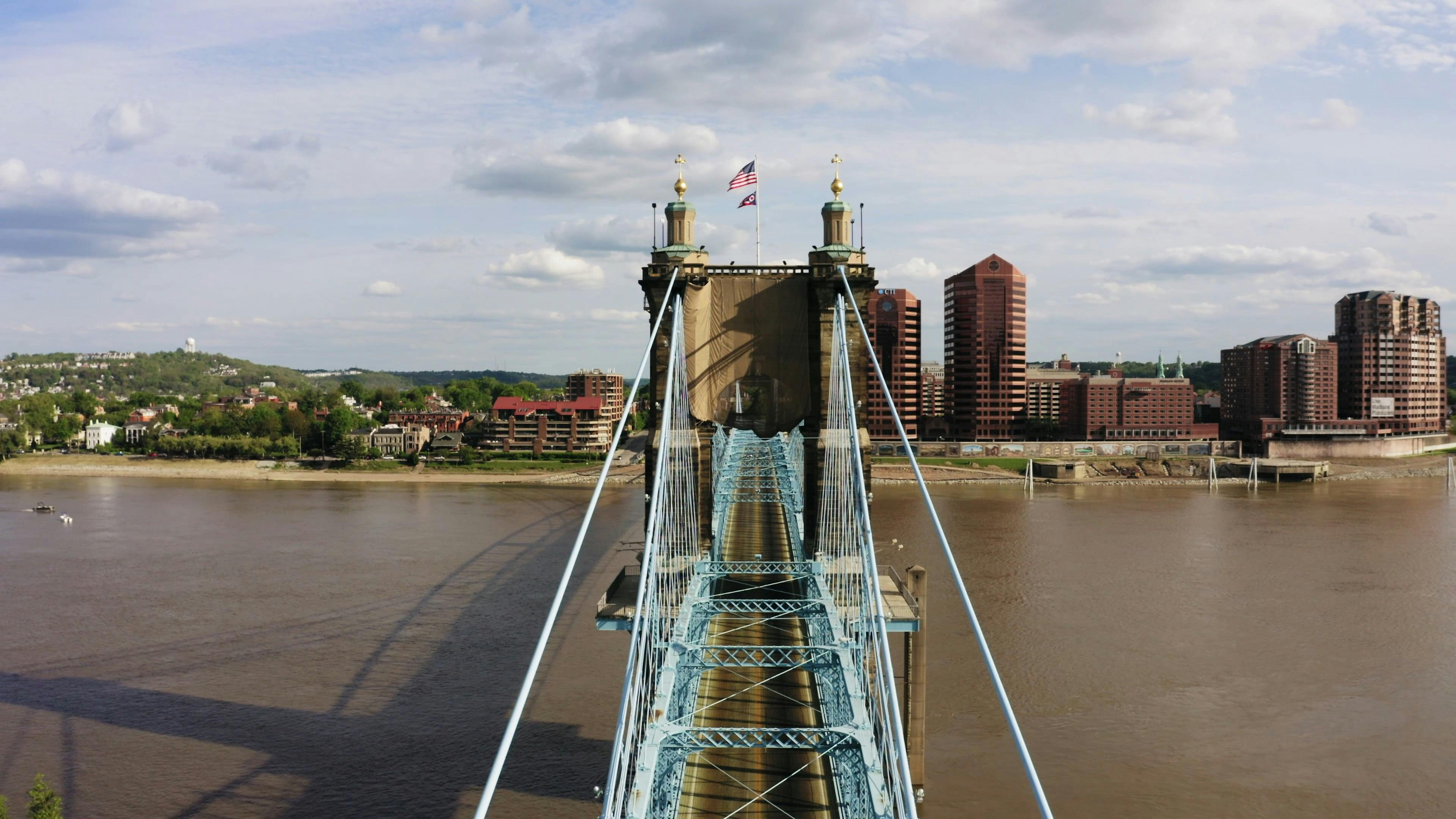 Drone Shot of a Bridge over the Lake Free Stock Video Footage, Royalty ...