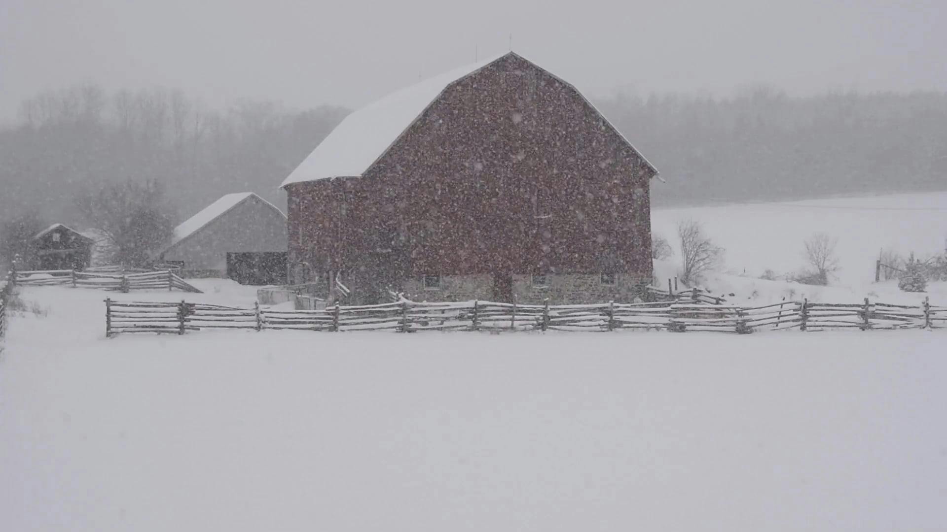 Barn Covered with Snow Free Stock Video Footage, Royalty-Free 4K & HD ...