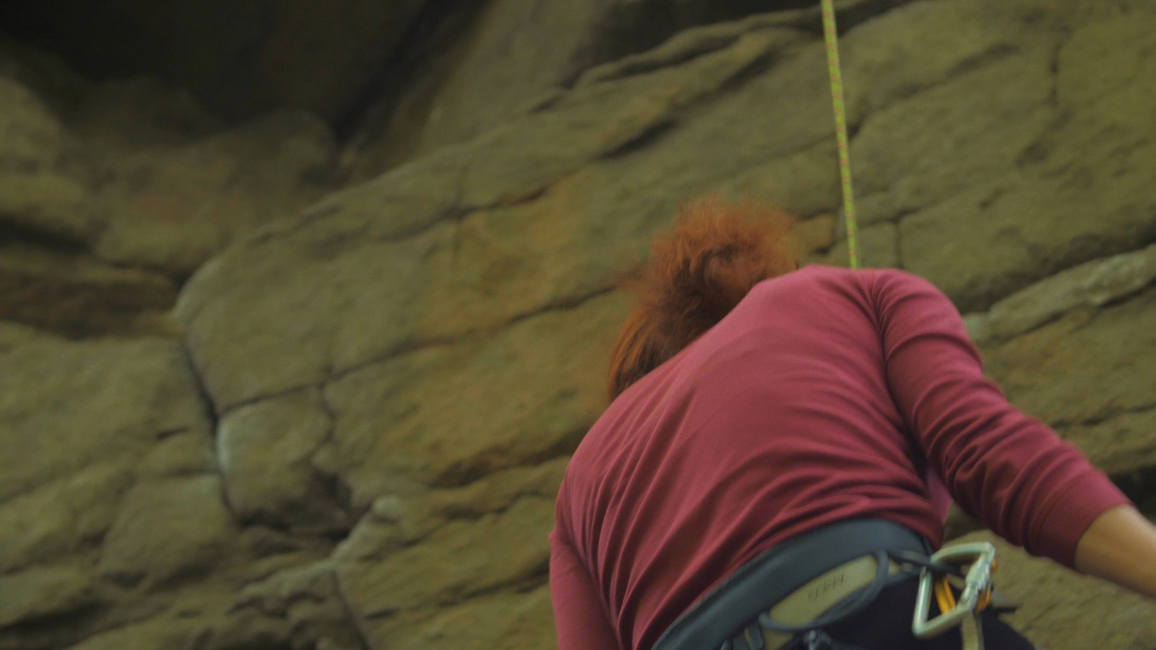Woman Rappelling Down Rock Cliff Free Stock Video Footage, Royalty-Free ...