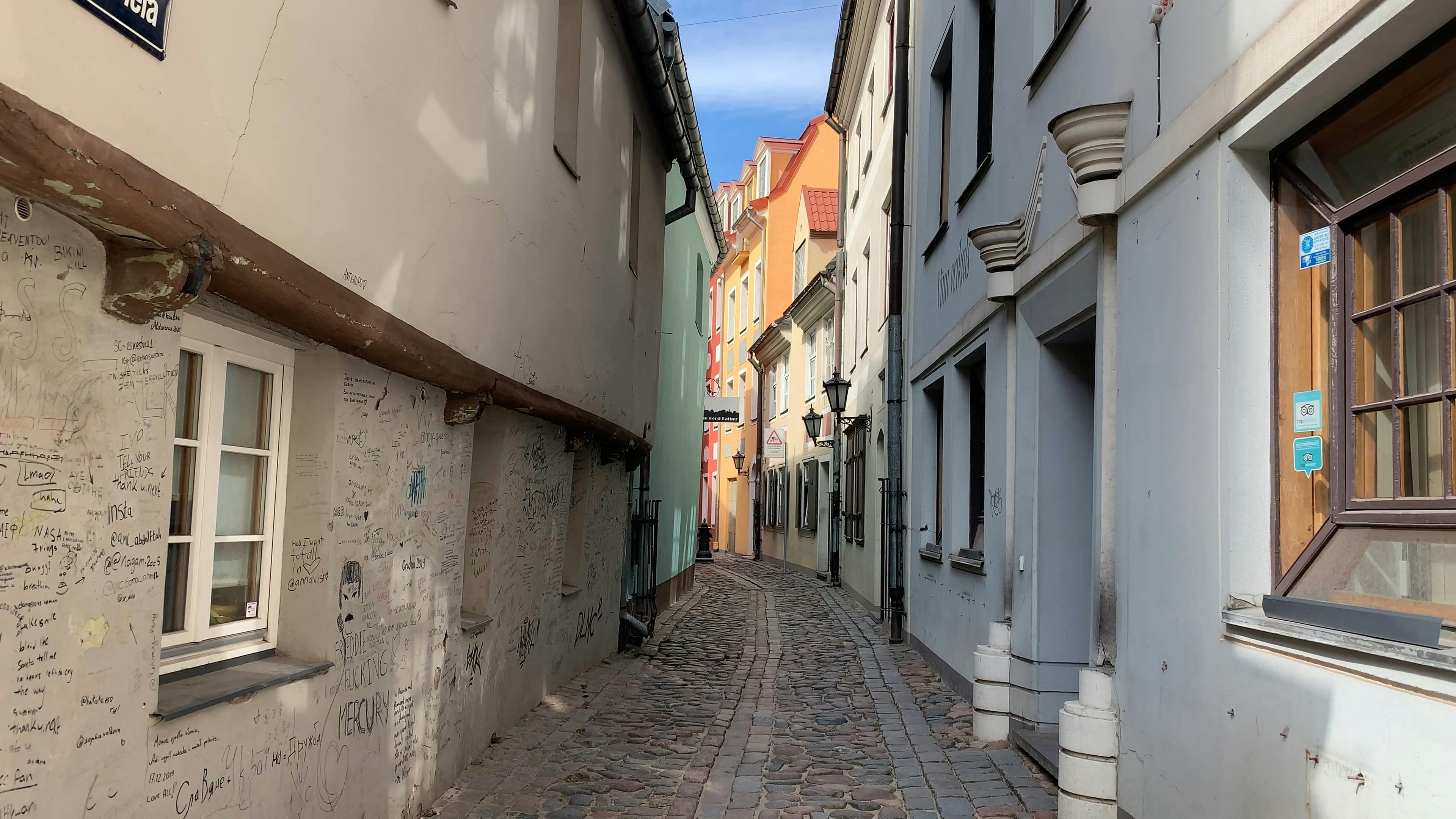 A Footage of a Narrow Street Free Stock Video Footage, Royalty-Free 4K ...