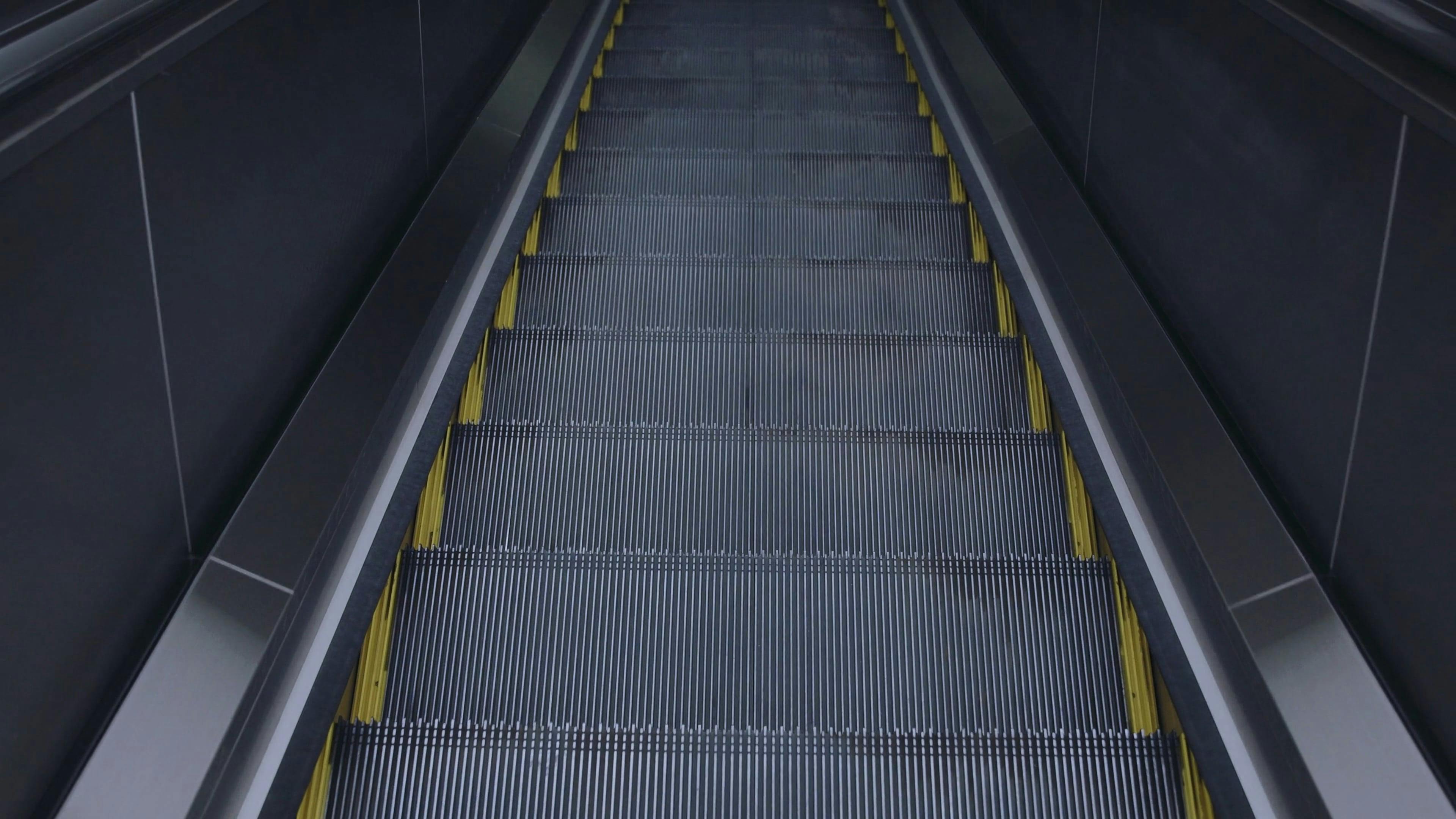 A Close-up Shot of an Escalator · Free Stock Video