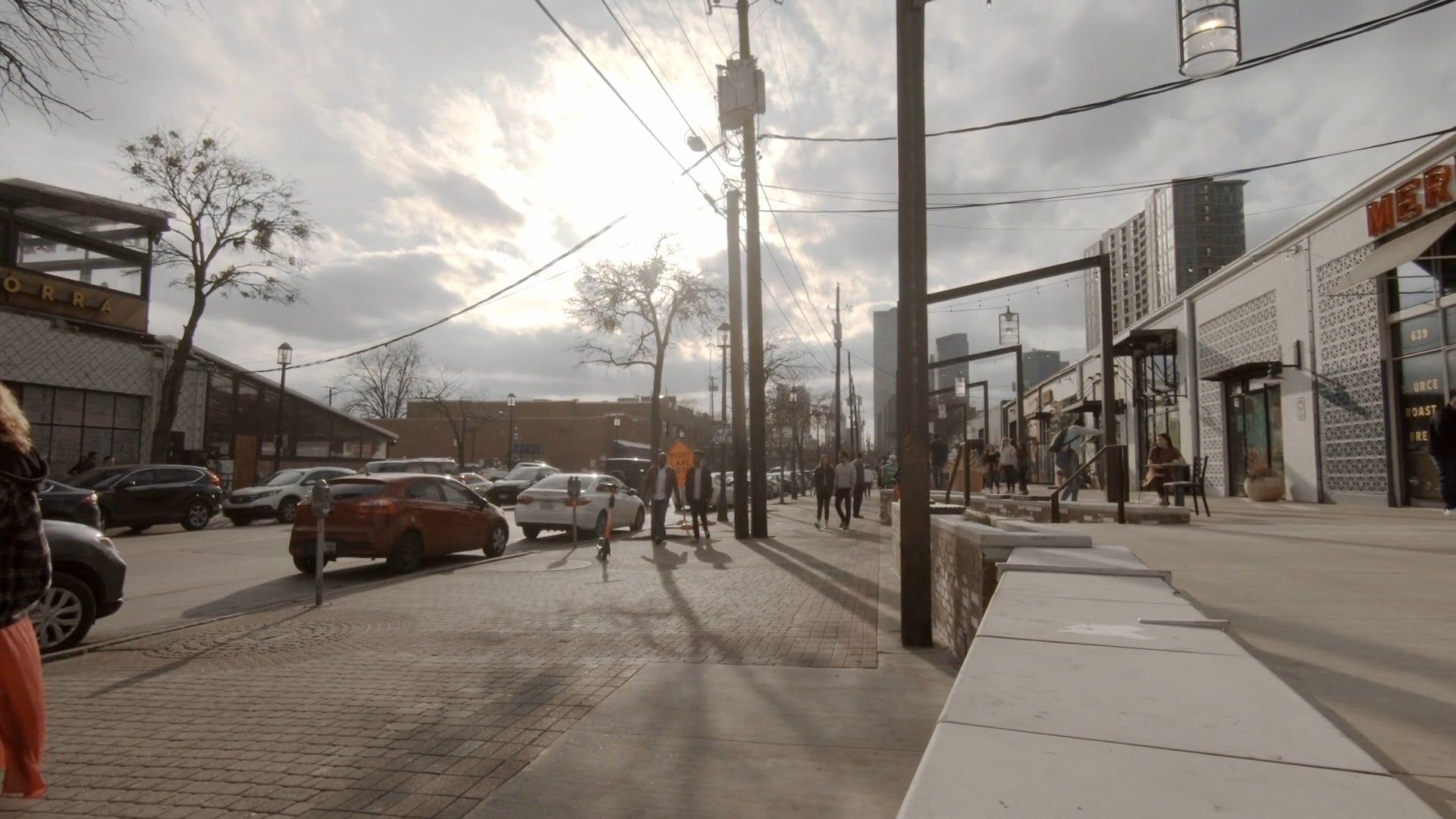 People Walking on the Side Street · Free Stock Video