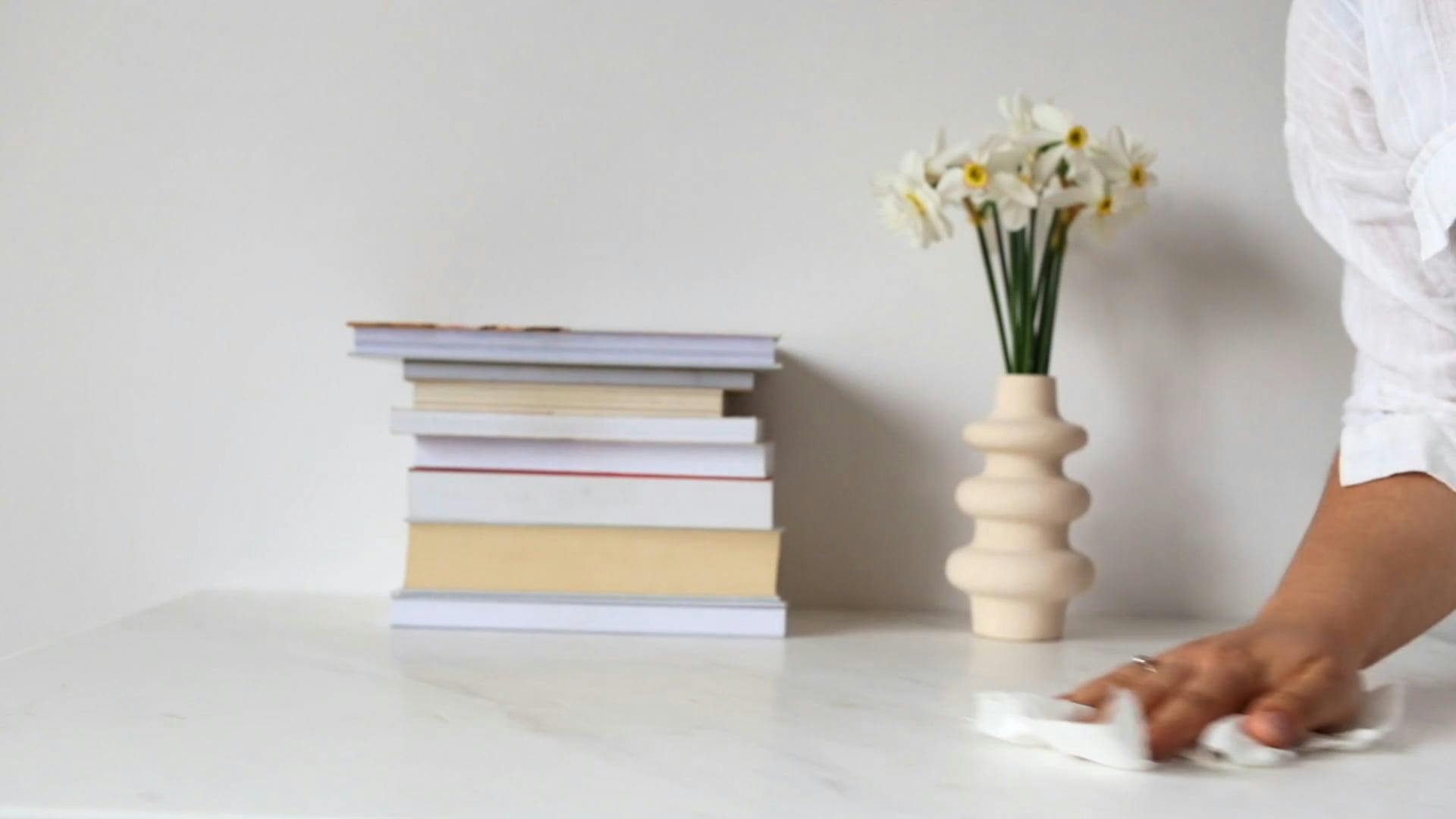 A Girl Accidentally Dropping Books while Cleaning Free Stock Video ...