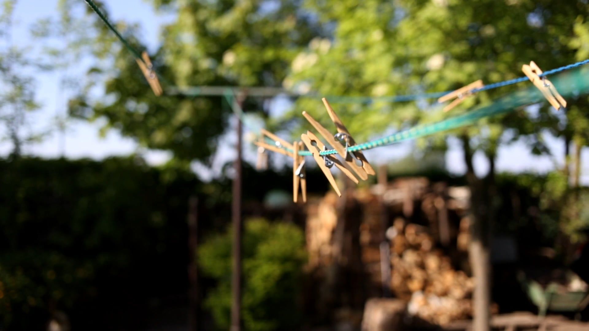 Clothesline with Wooden Pegs Free Stock Video Footage, Royalty-Free 4K ...