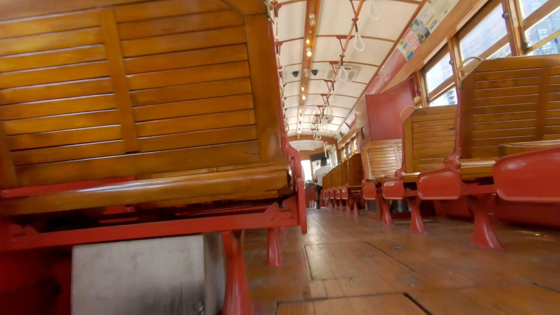 Point of View of a Person Walking inside a Streetcar Free Stock Video ...