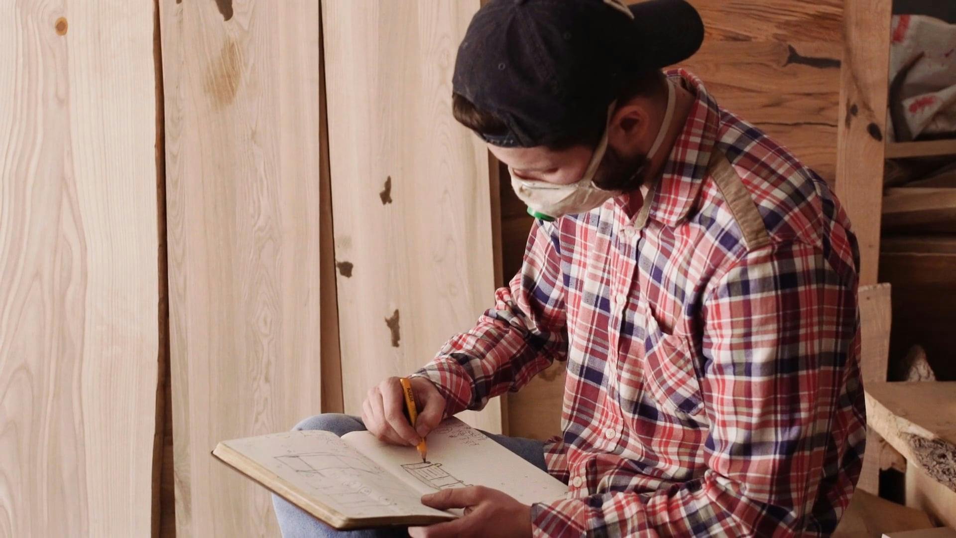 Man With Face Mask Making A Drawing Of Design Free Stock Video Footage ...