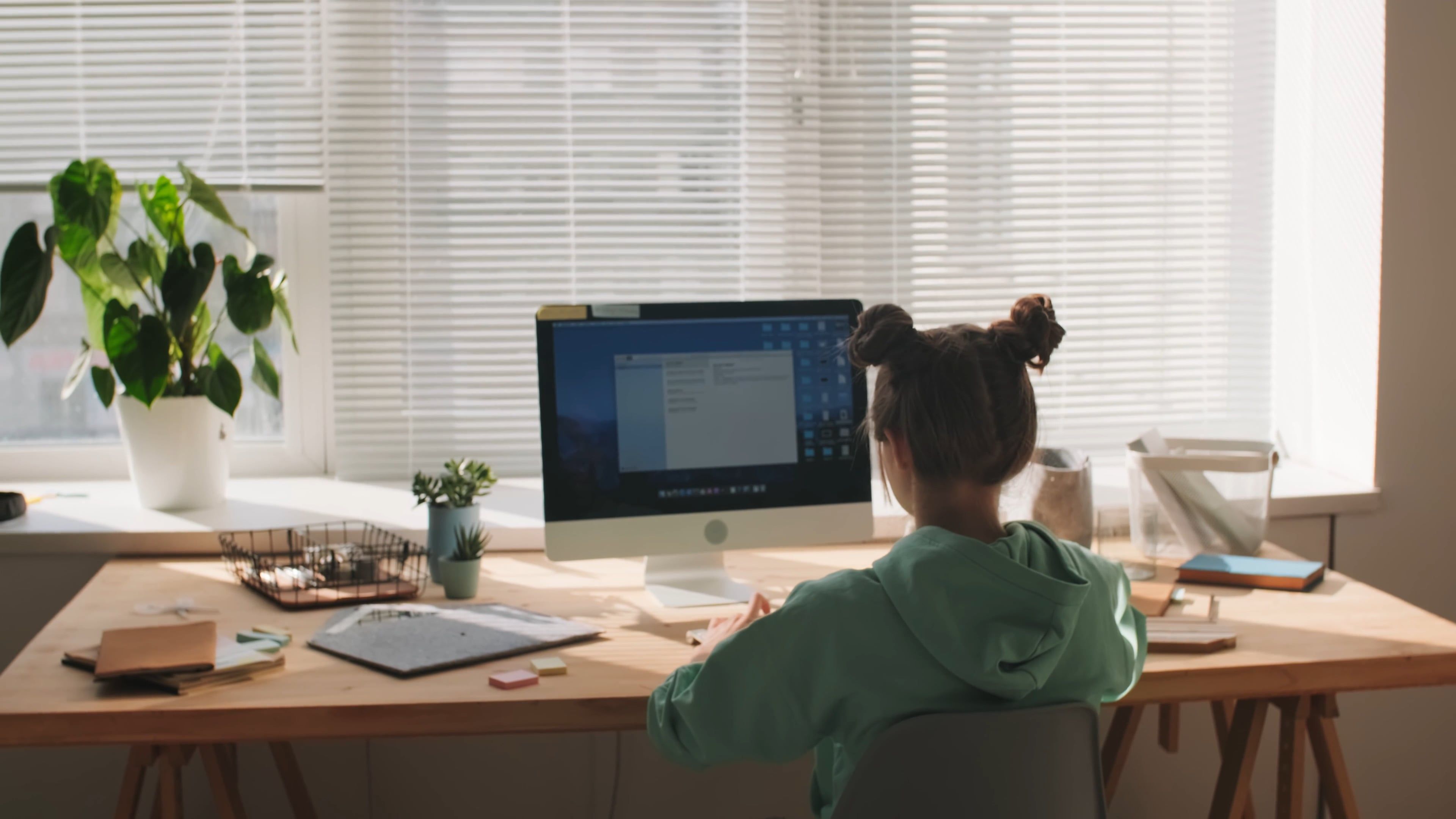 Woman In Front of Her Computer · Free Stock Video