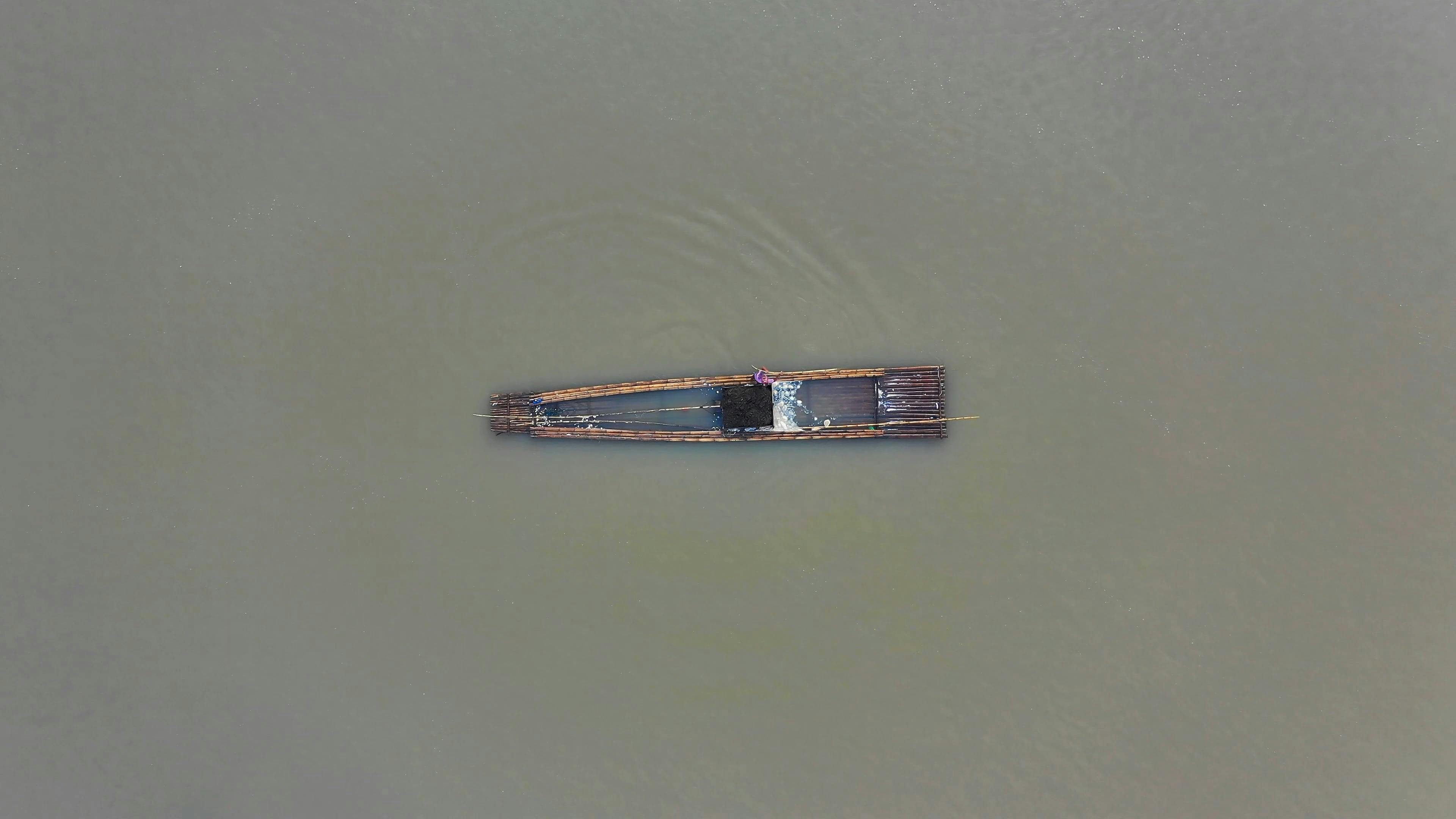 Aerial View Of Several Boats Traversing The River Free Stock Video ...