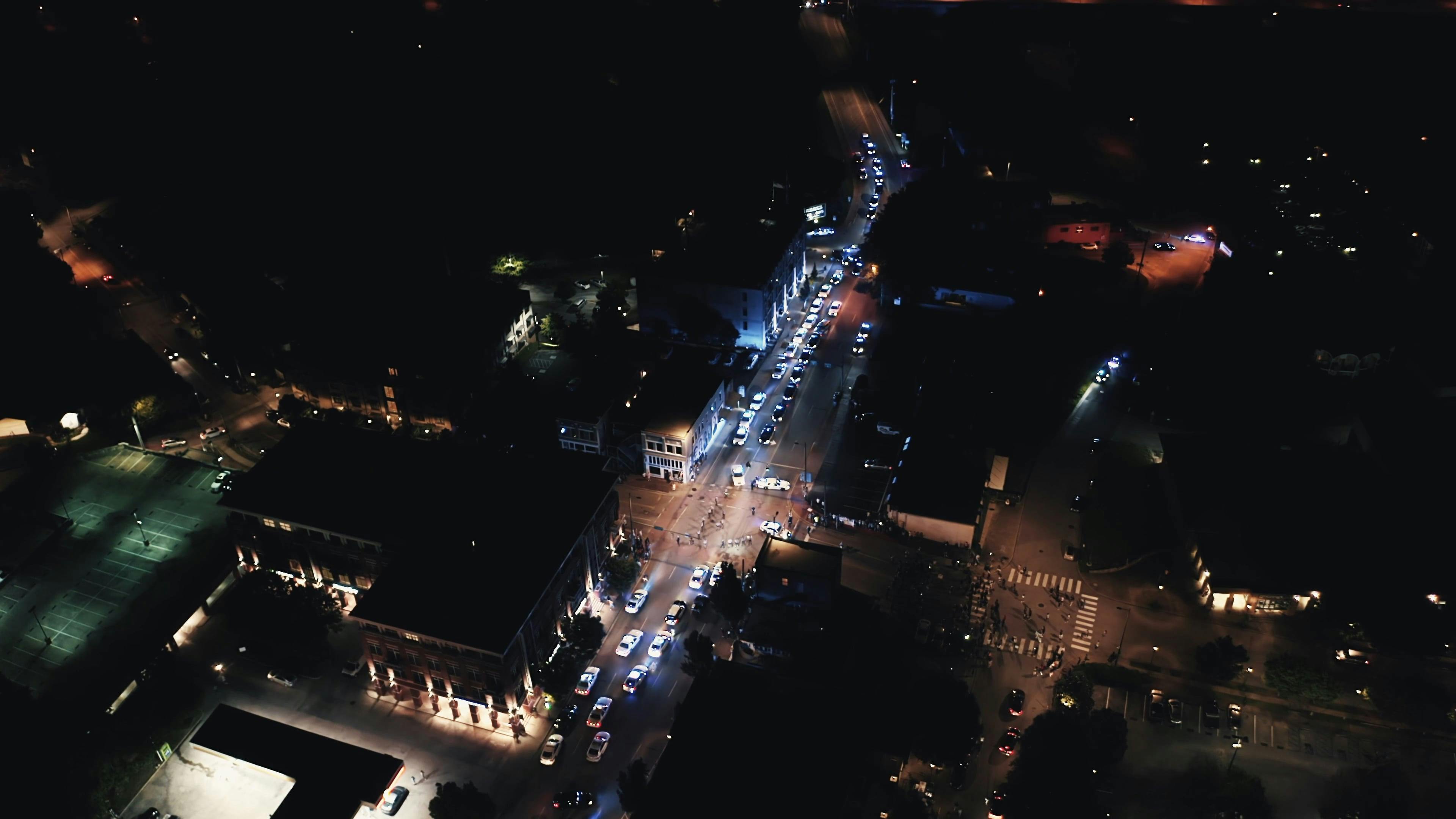 Aerial View of Police Cars at a Protest Free Stock Video Footage ...